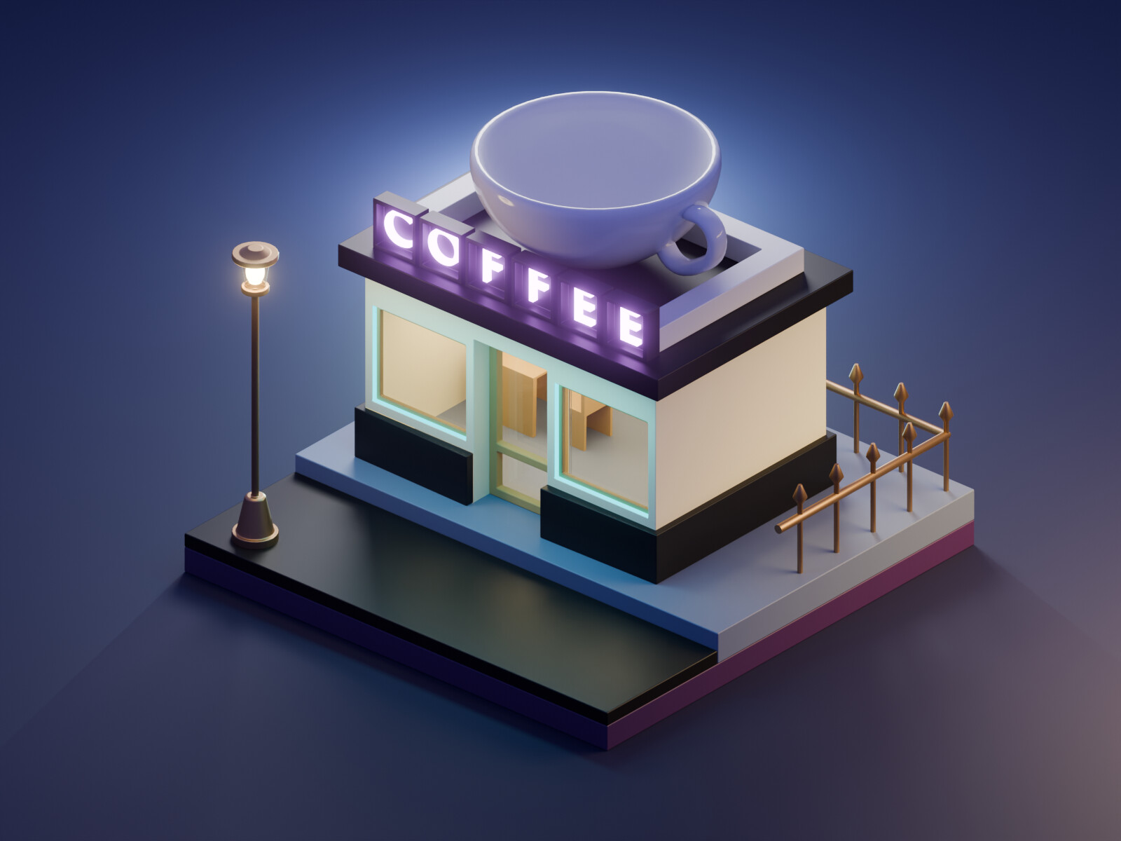 ArtStation - Sci fi coffee shop