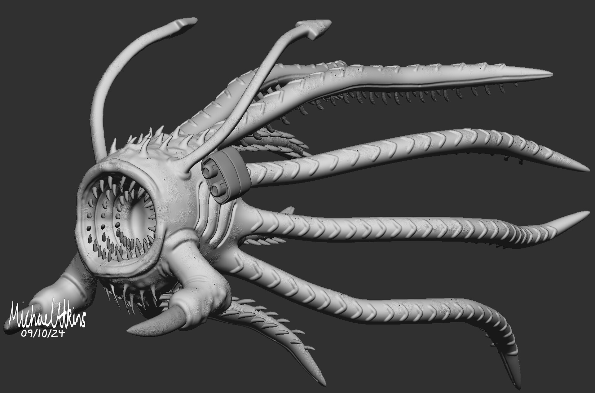 ArtStation - Michael Atkins 3D Worm Tentacle Alien AO