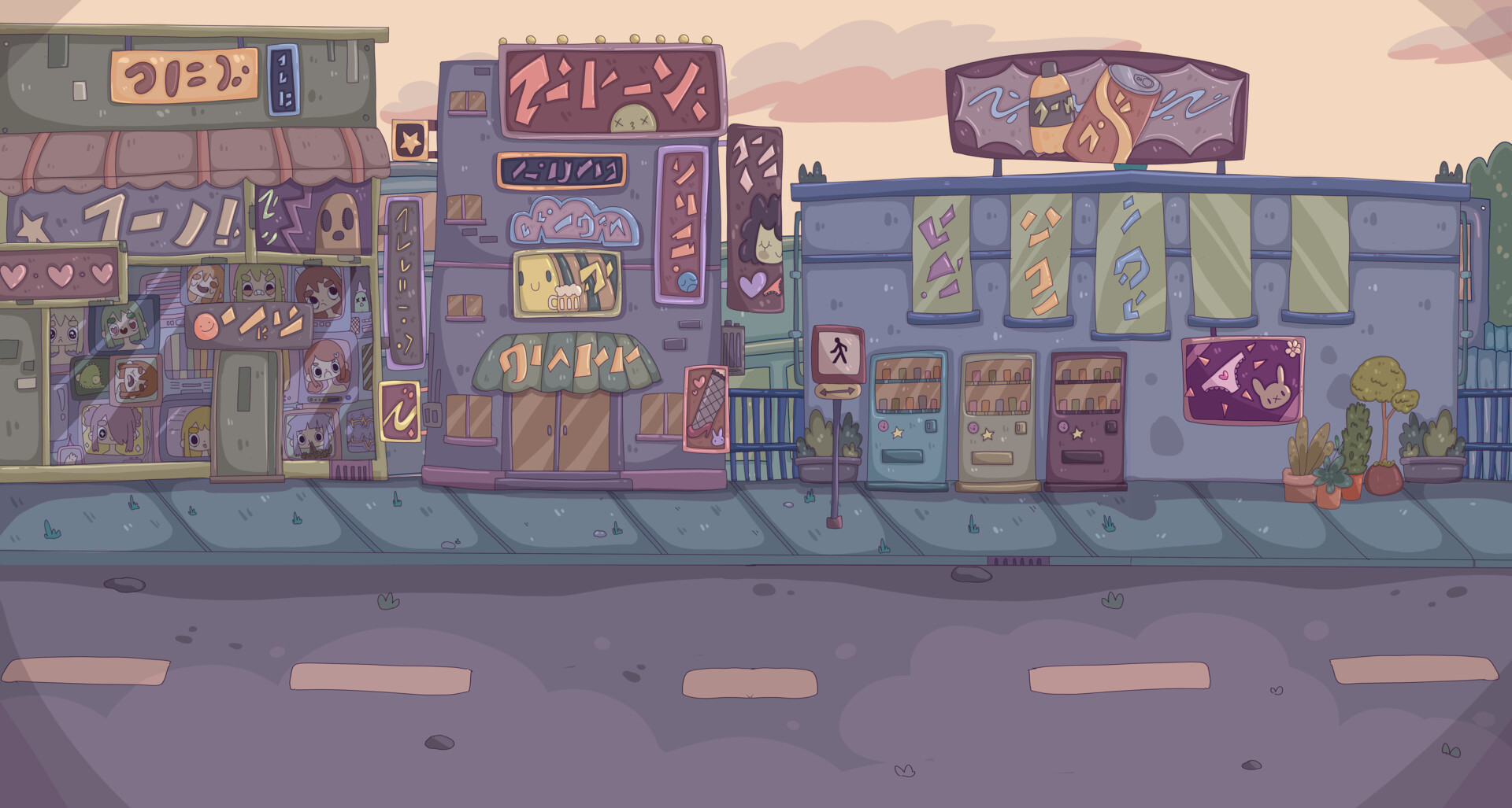 ArtStation - backgrounds -chica cartón