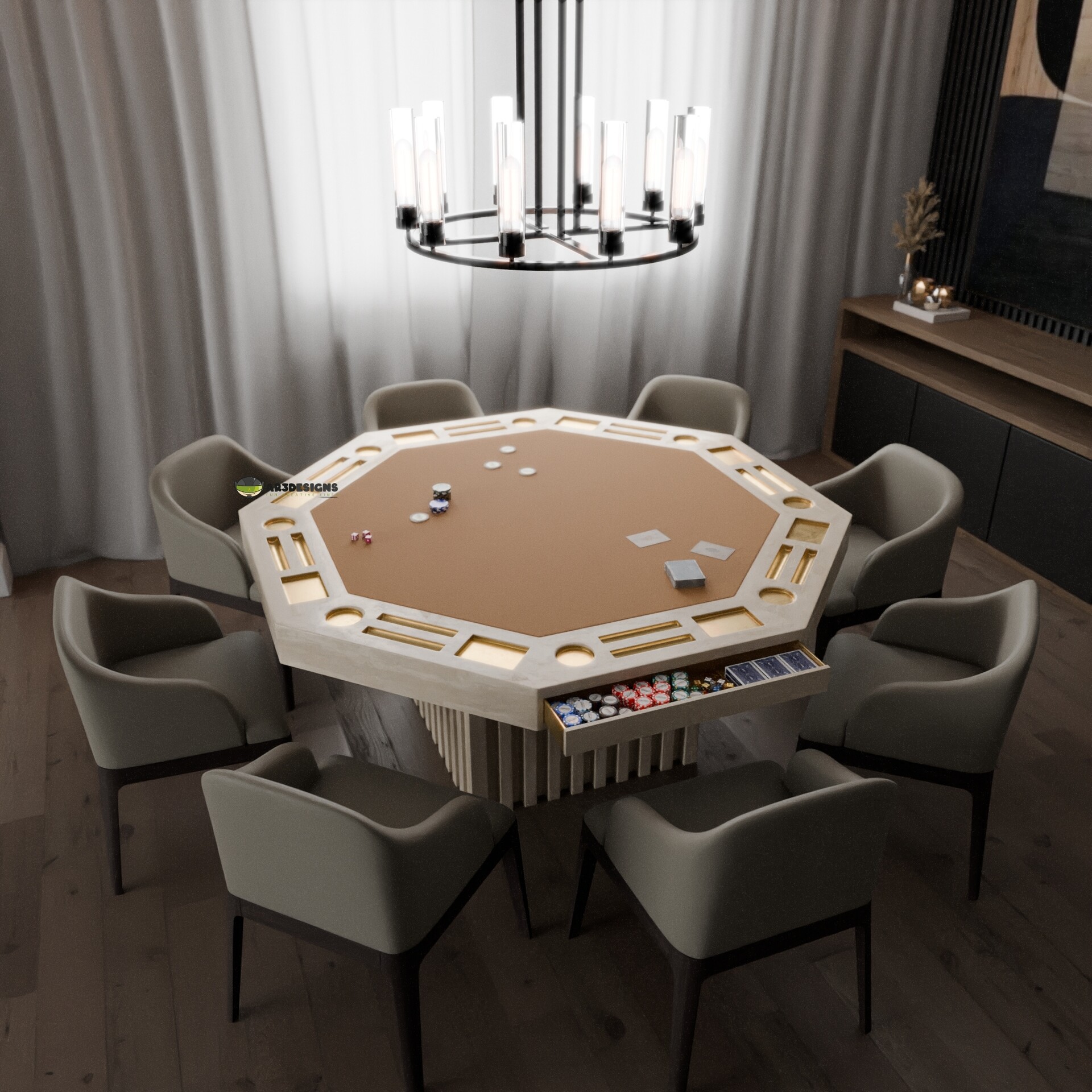 ArtStation - Poker Table Model & Rendition