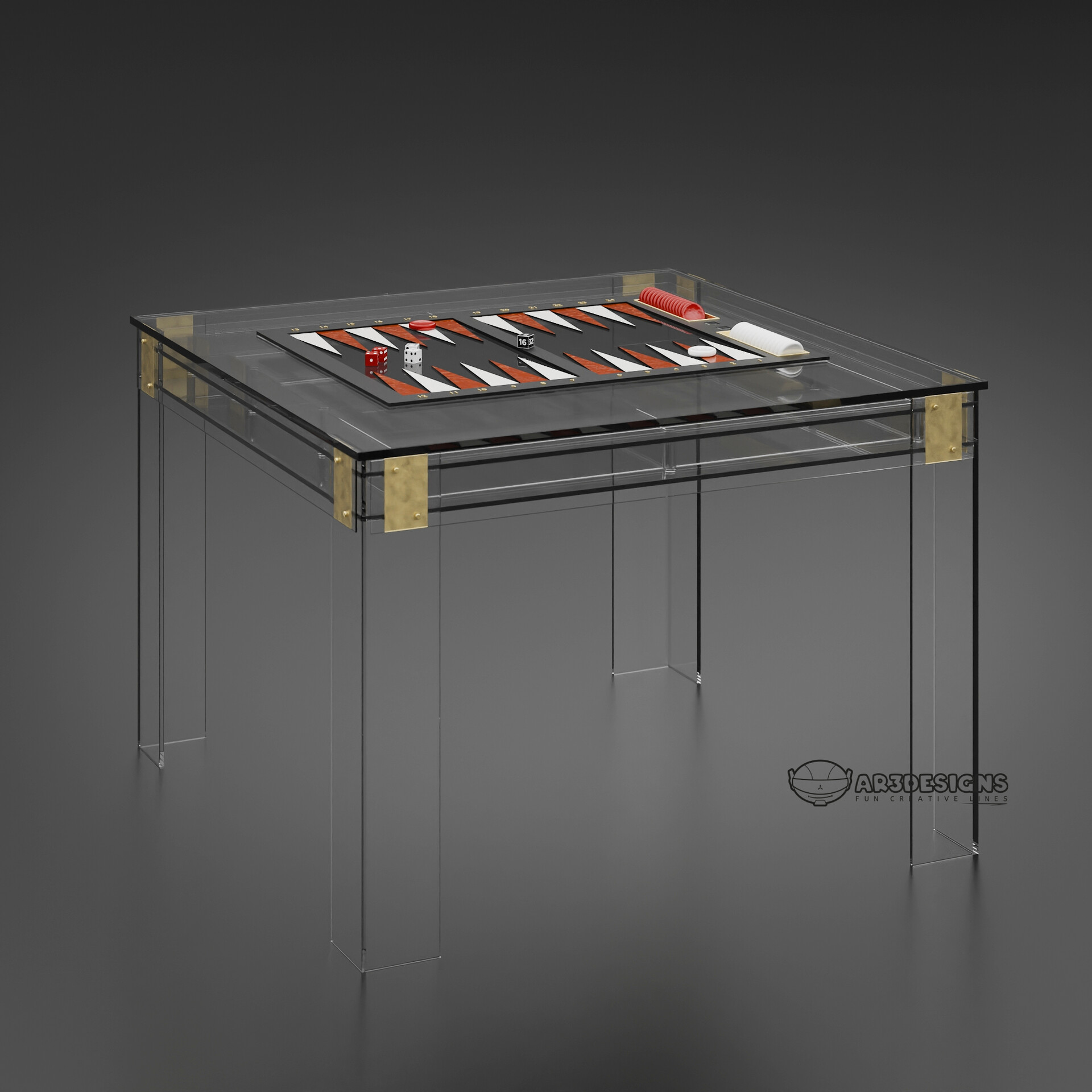 ArtStation - Backgammon Table 3D Model & Rendition
