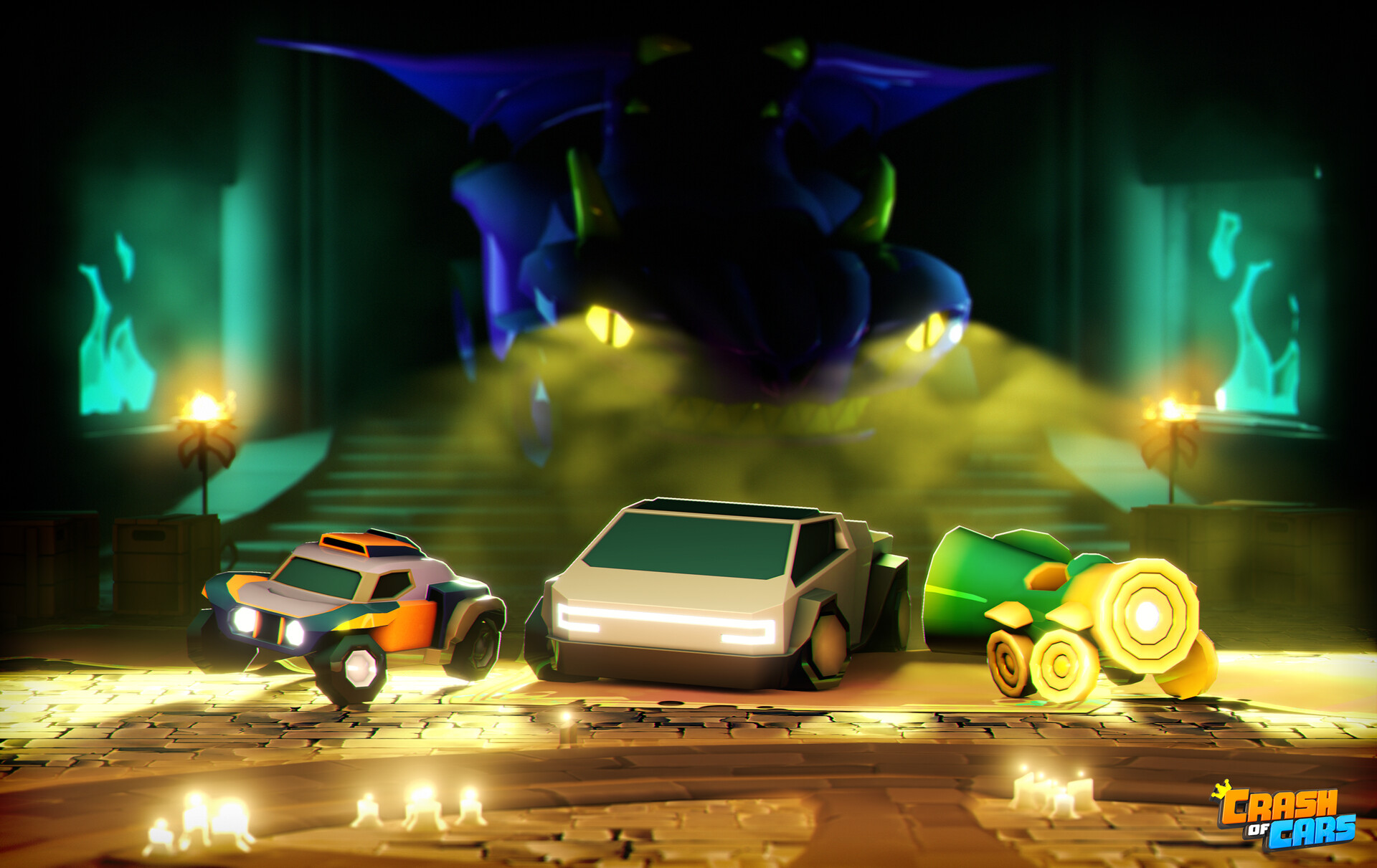 Paul Davies - 3D Artist - "Dungeon 2022" - Crash of Cars - Splash Screen