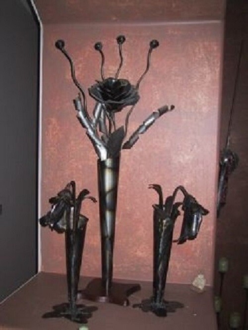 ArtStation - steel flowers in vases
