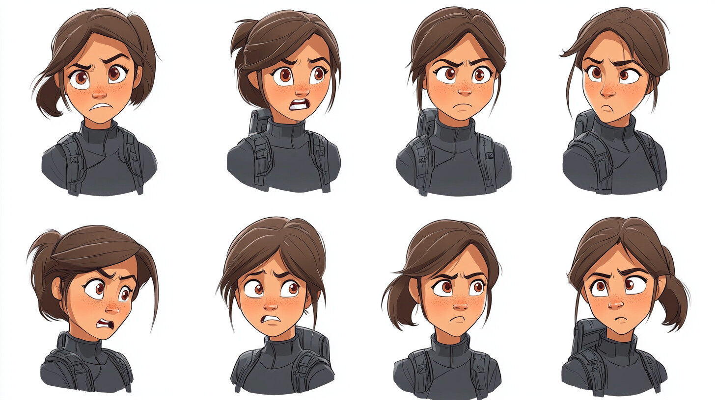 Concept Art - +350 Sci-fi Female Expression Sheet(4k) +350 Sci-fi ...