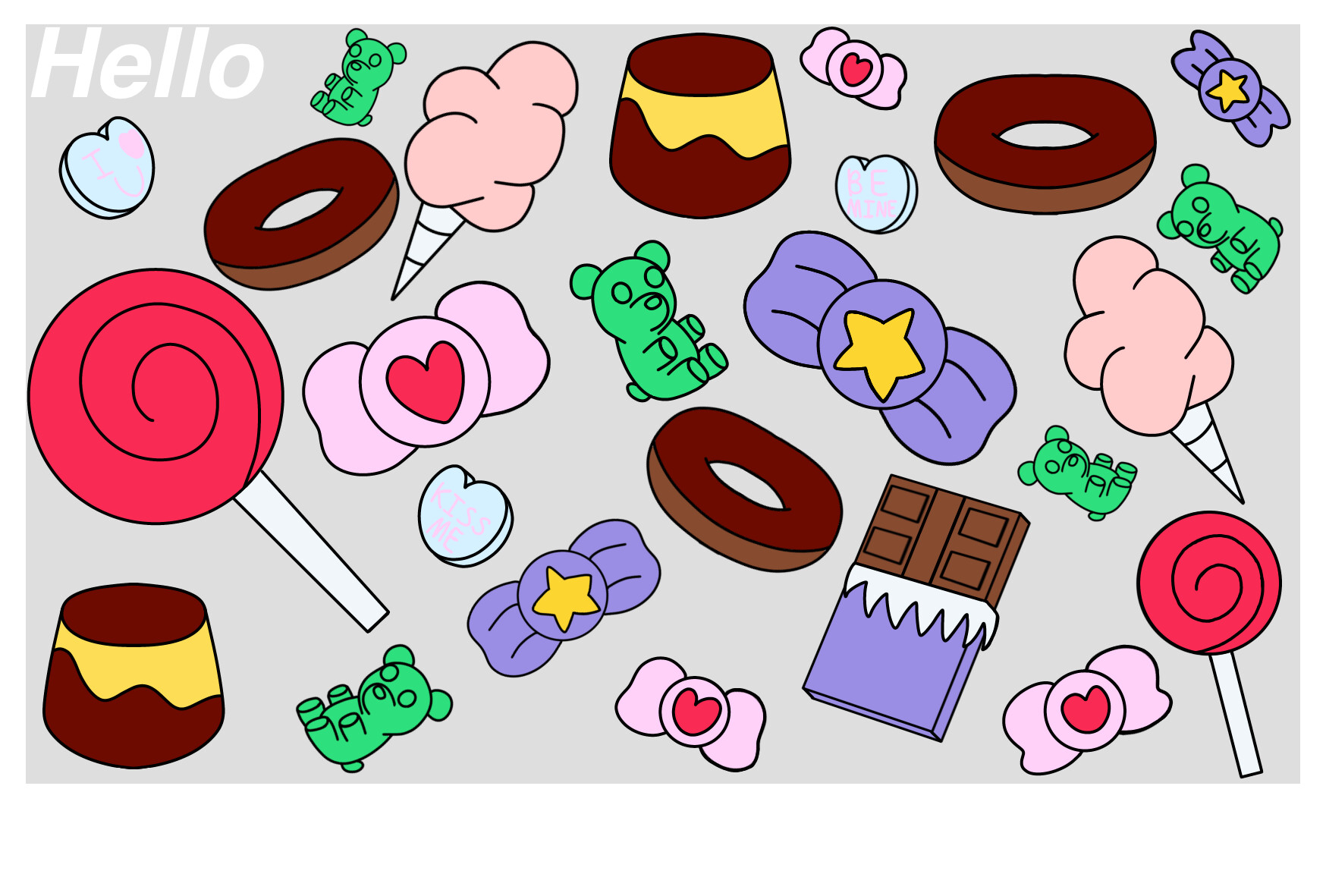 ArtStation - Candy Postcard Design