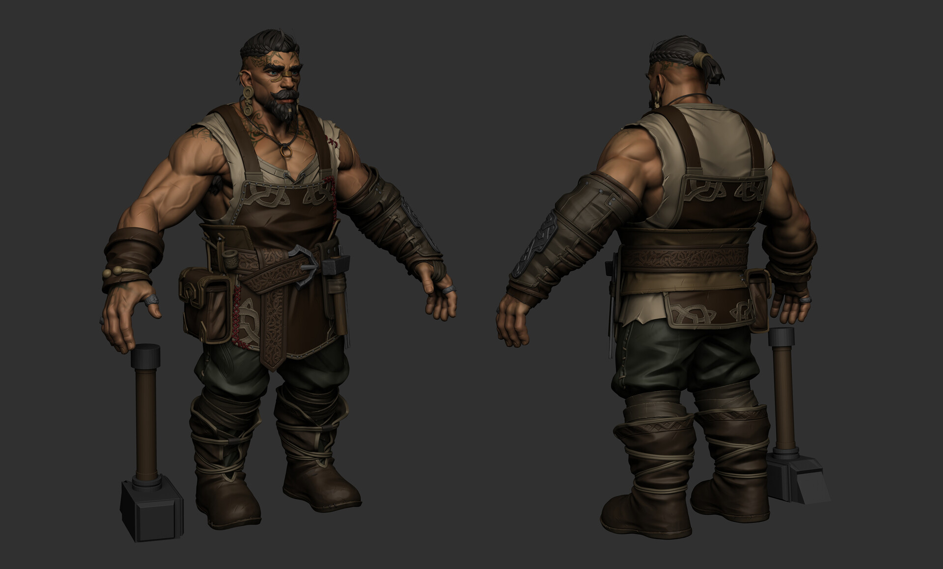 Joel Torres - Dwarf Blacksmith high poly