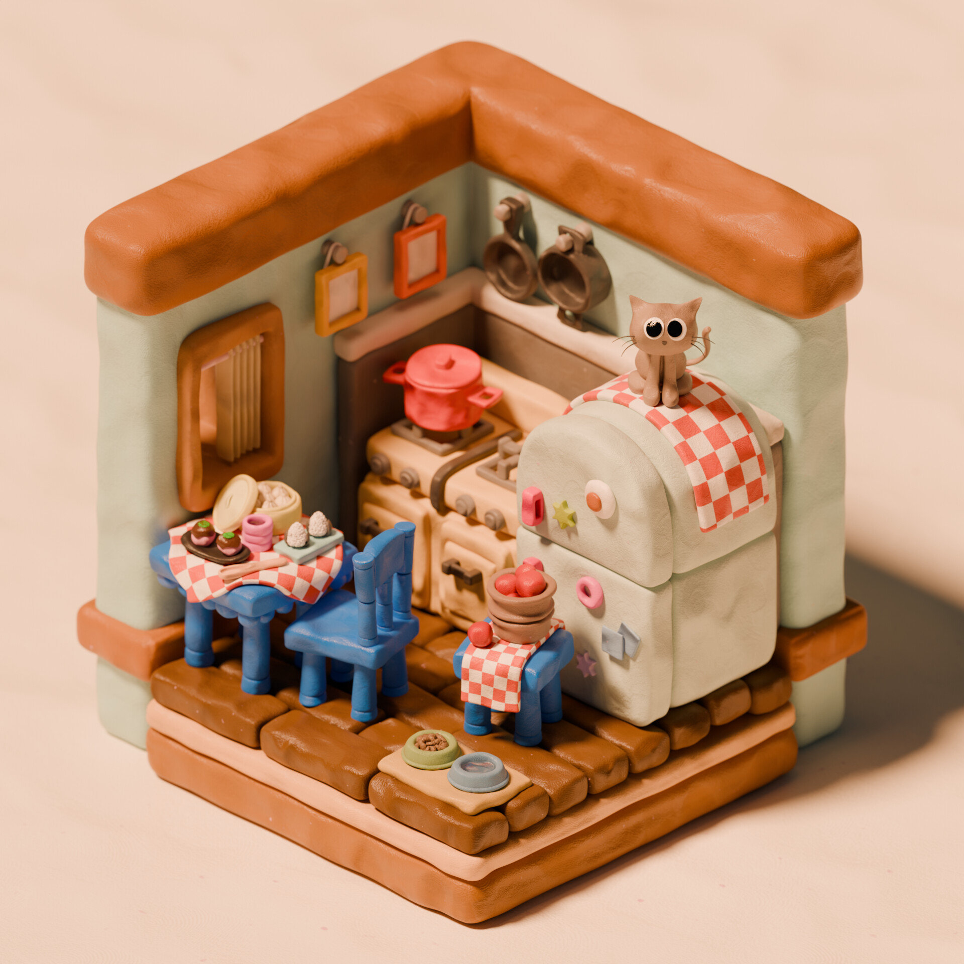 ArtStation - Cozy Clay Kitchen