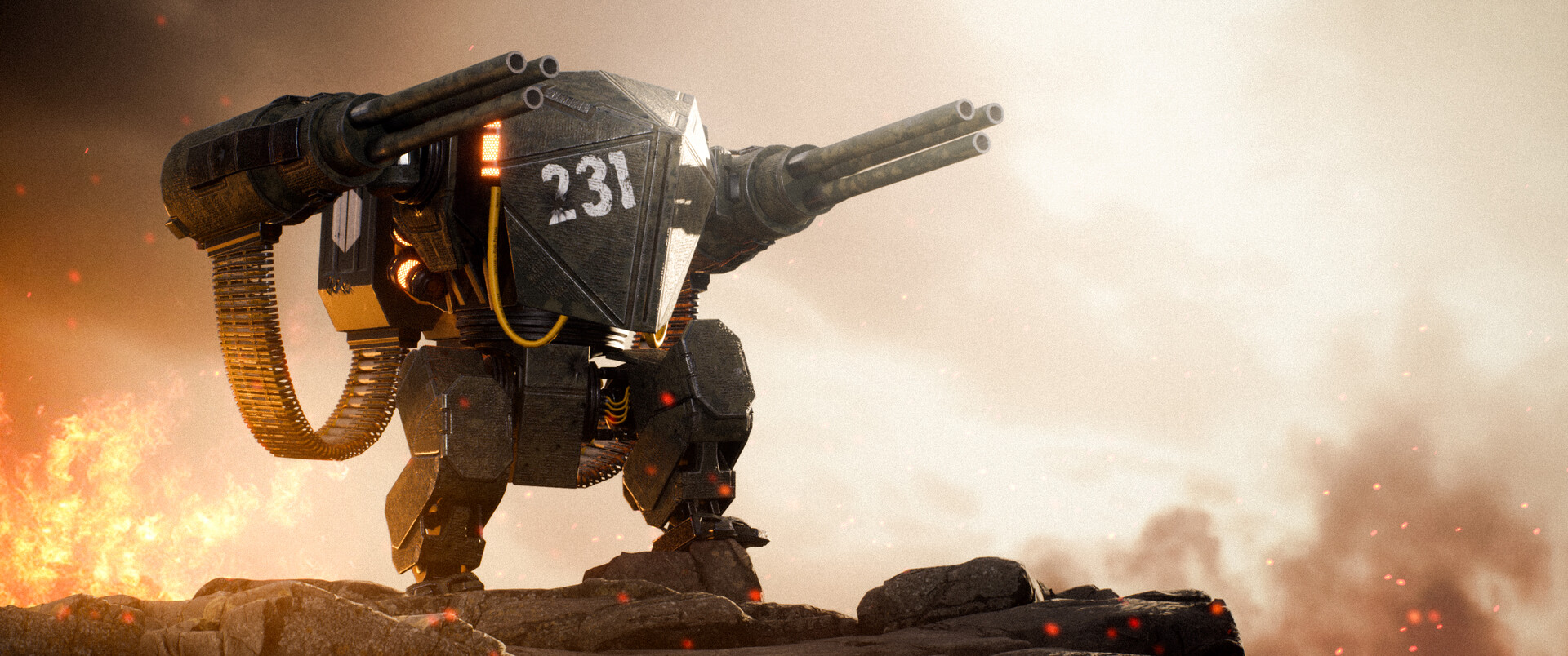 ArtStation - Heavy Combat Mech Game Ready Asset