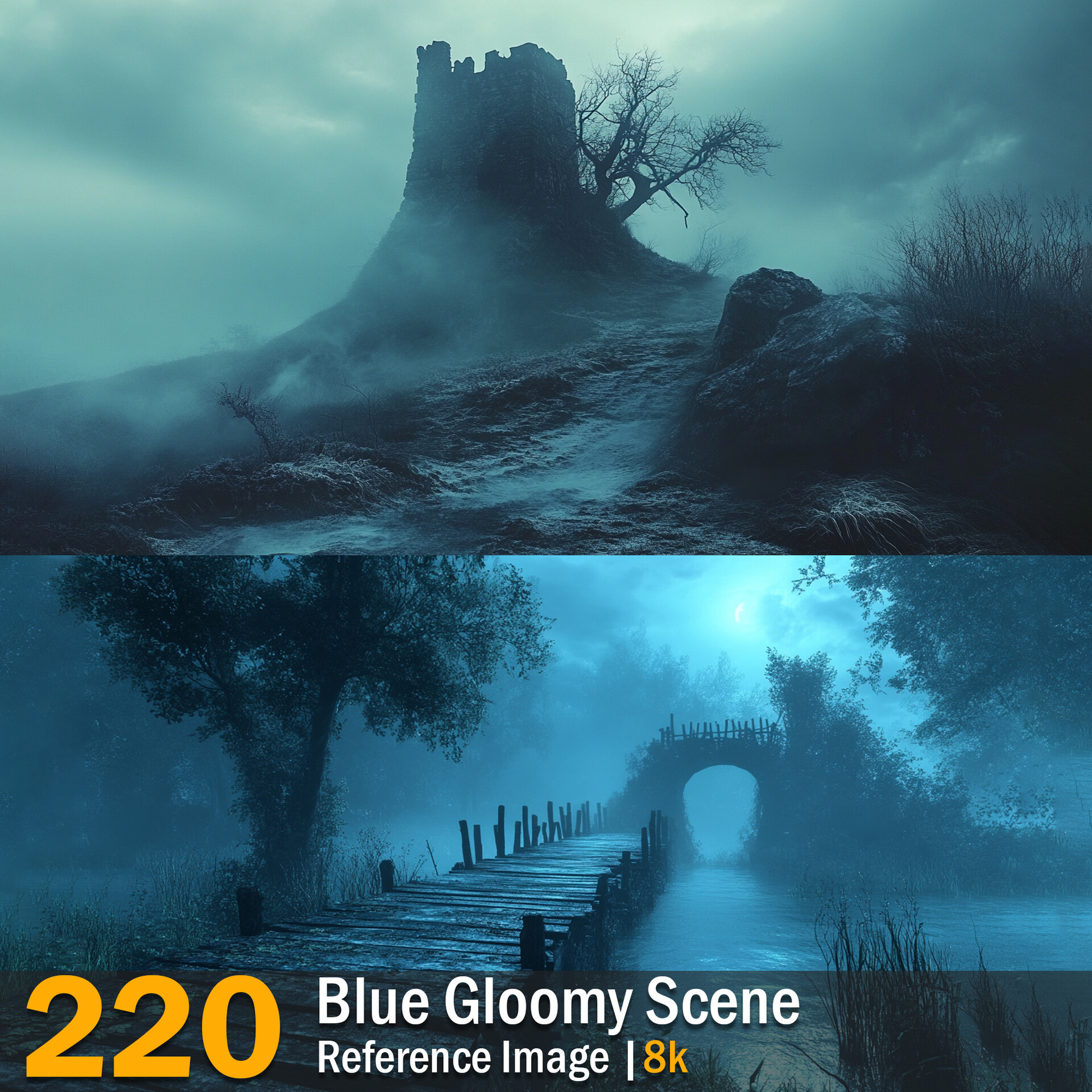 ArtStation - Blue Gloomy Scene | Reference Images | 8K