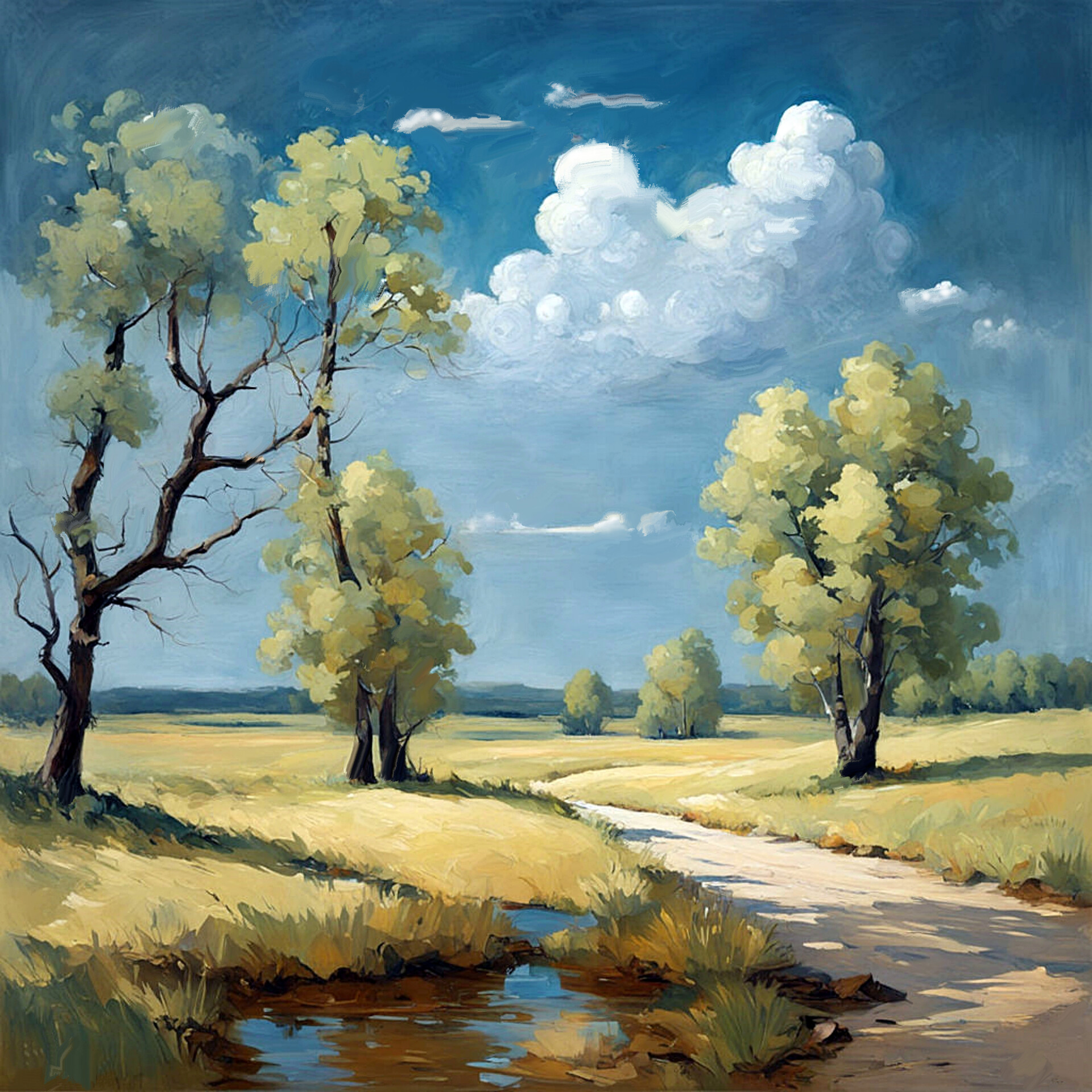 ArtStation - A wonderful view of native nature on a warm day