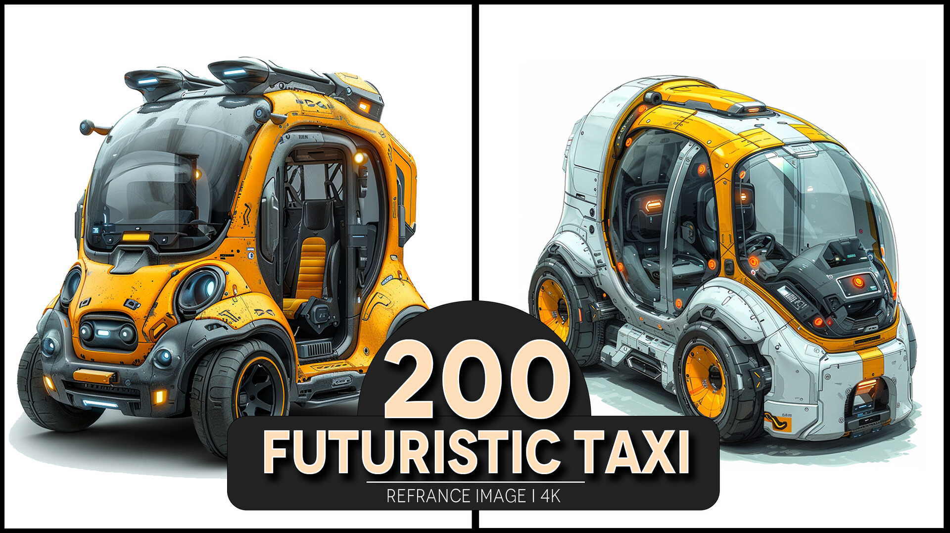 Pixel Ref - Futuristic Taxi 4K Reference/Concept Images