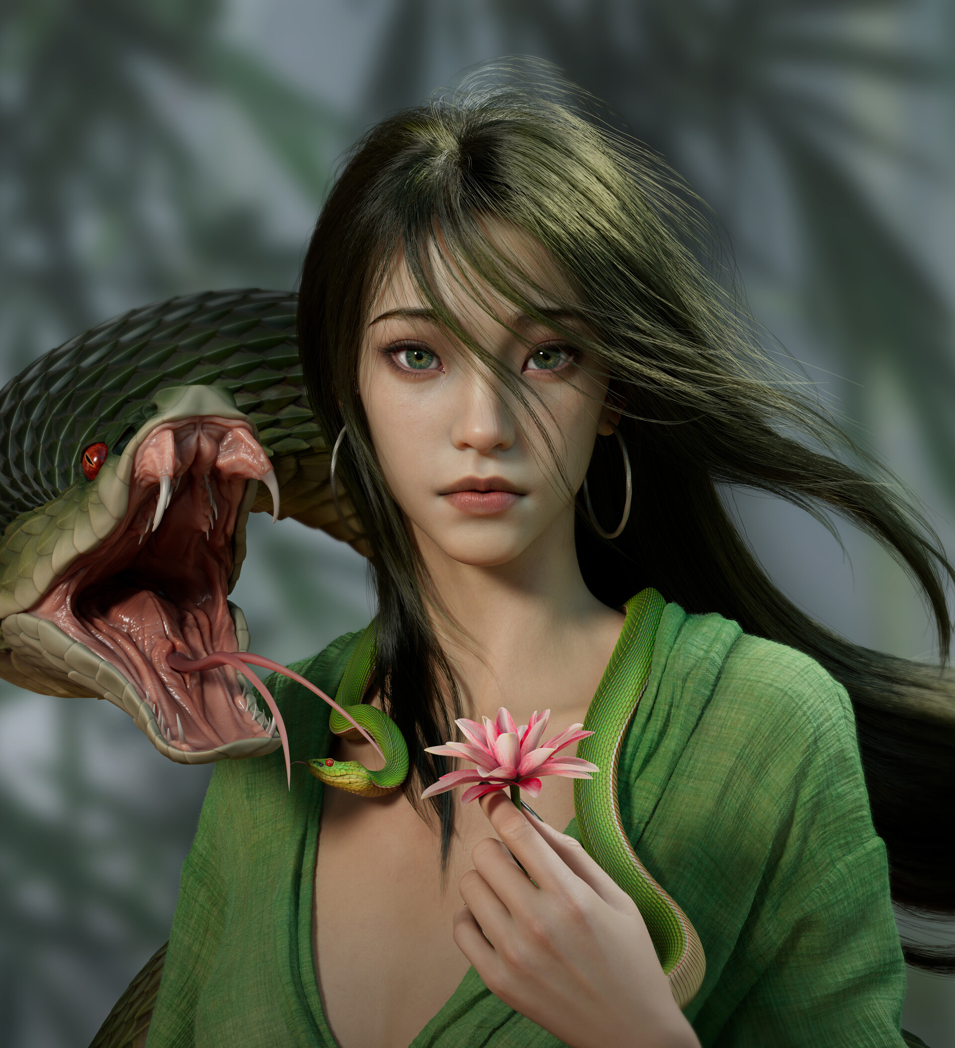 ArtStation - 青蛇 green snake