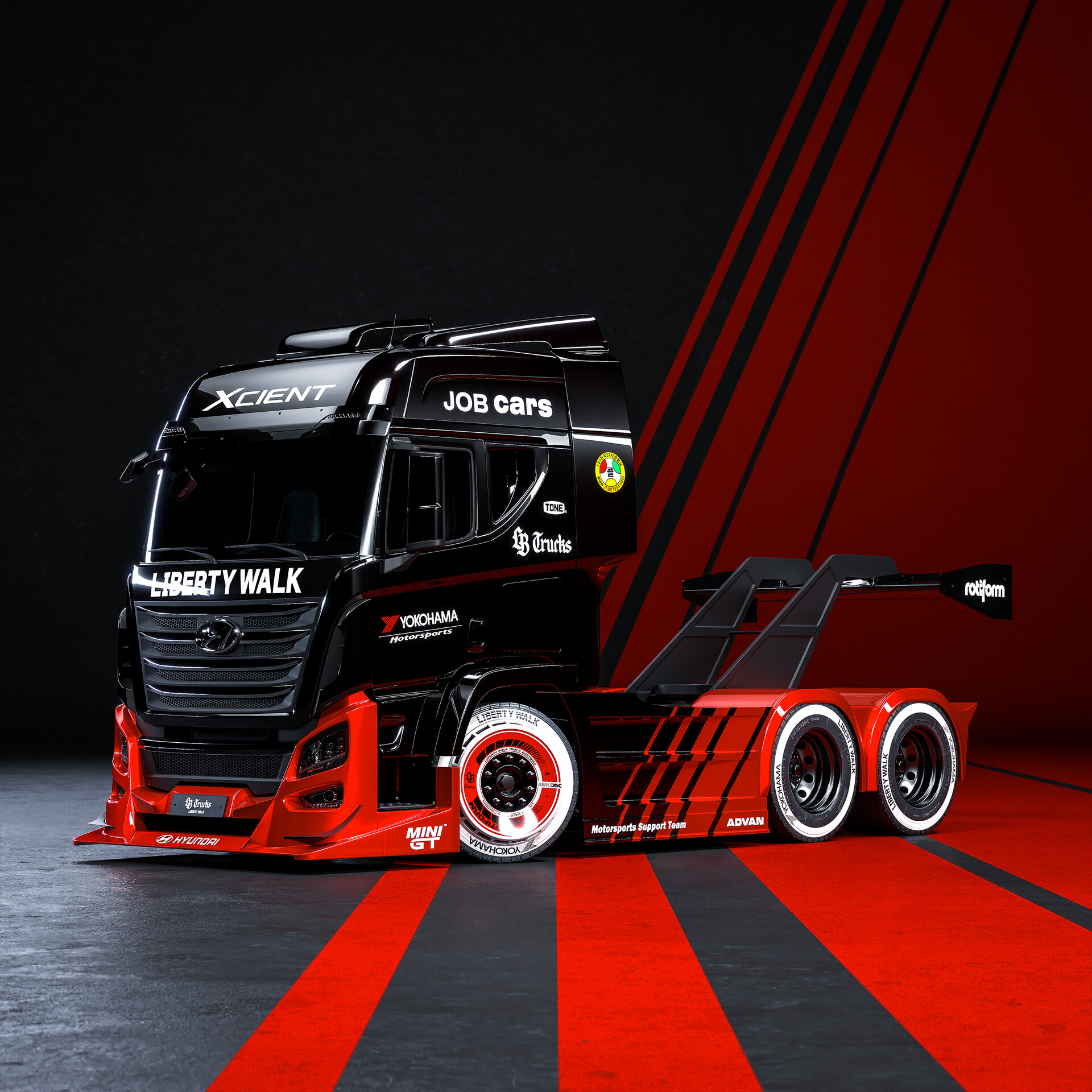 ArtStation - LB☆TRUCKS HYUNDAI XCIENT / ADVAN RACING LIVERY
