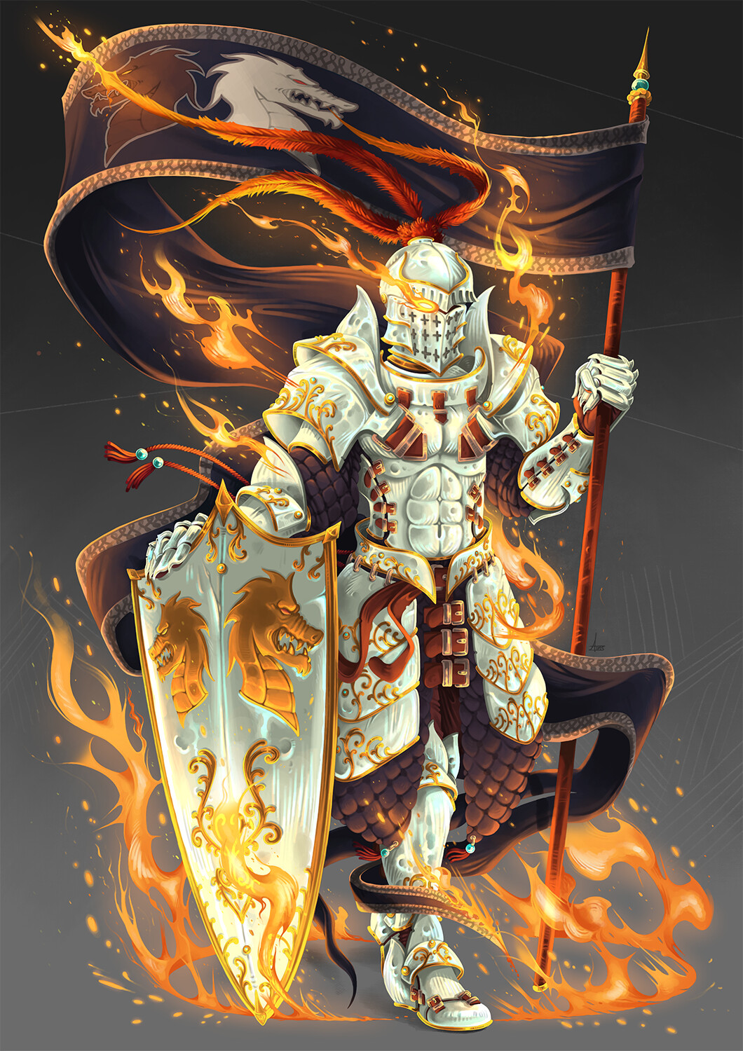 ArtStation - Knight in Flames (commission)
