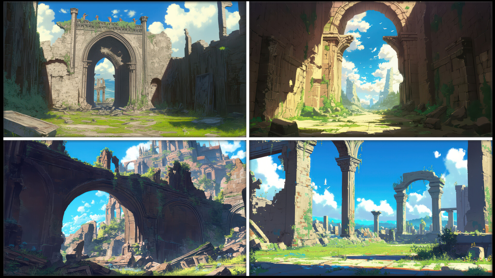 Ferial Concept - 🔹210 Ruins - Anime Concept Reference Image Pack v.74 |4K|