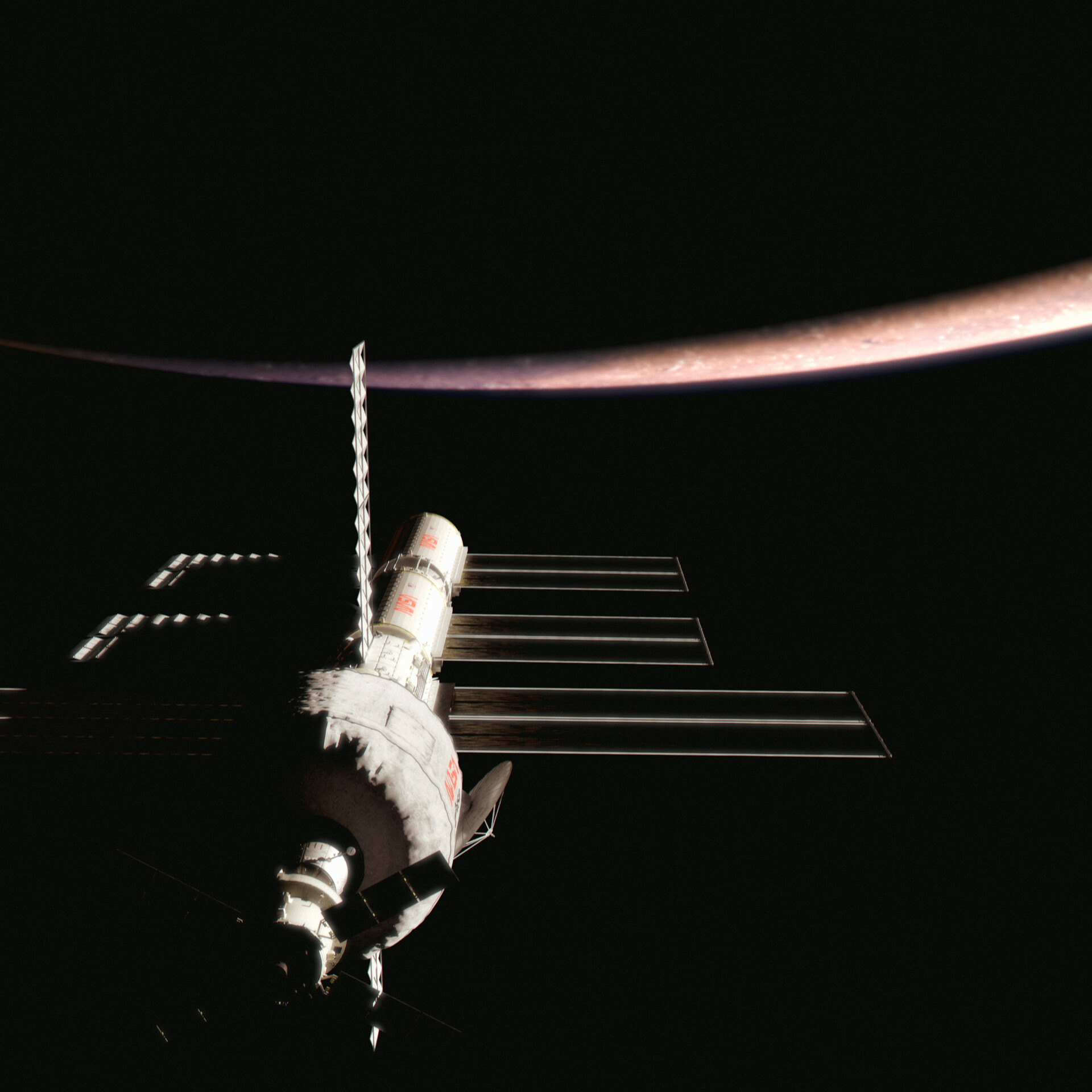 ArtStation - Pathfinder-1: The first crewed Martian flyby