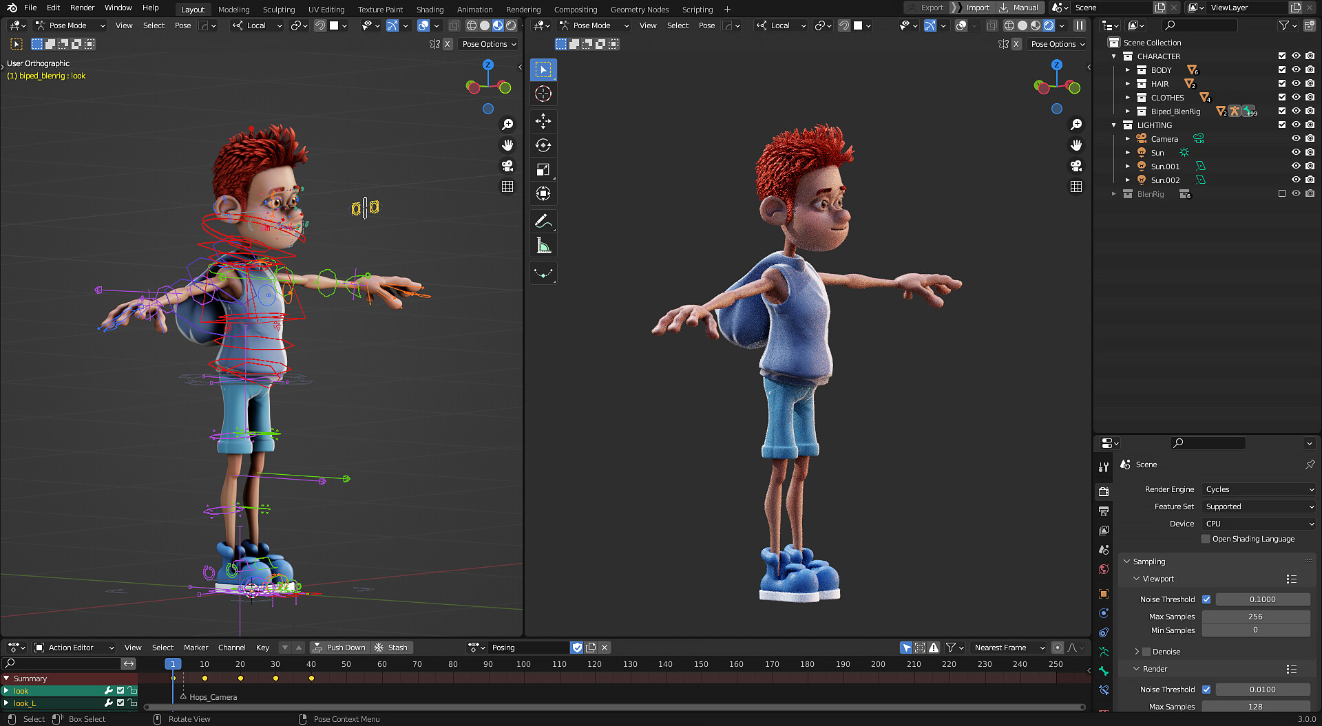 Phong Ly - Released Rigged Boy Character using BlenRig 6 Addon - Blender