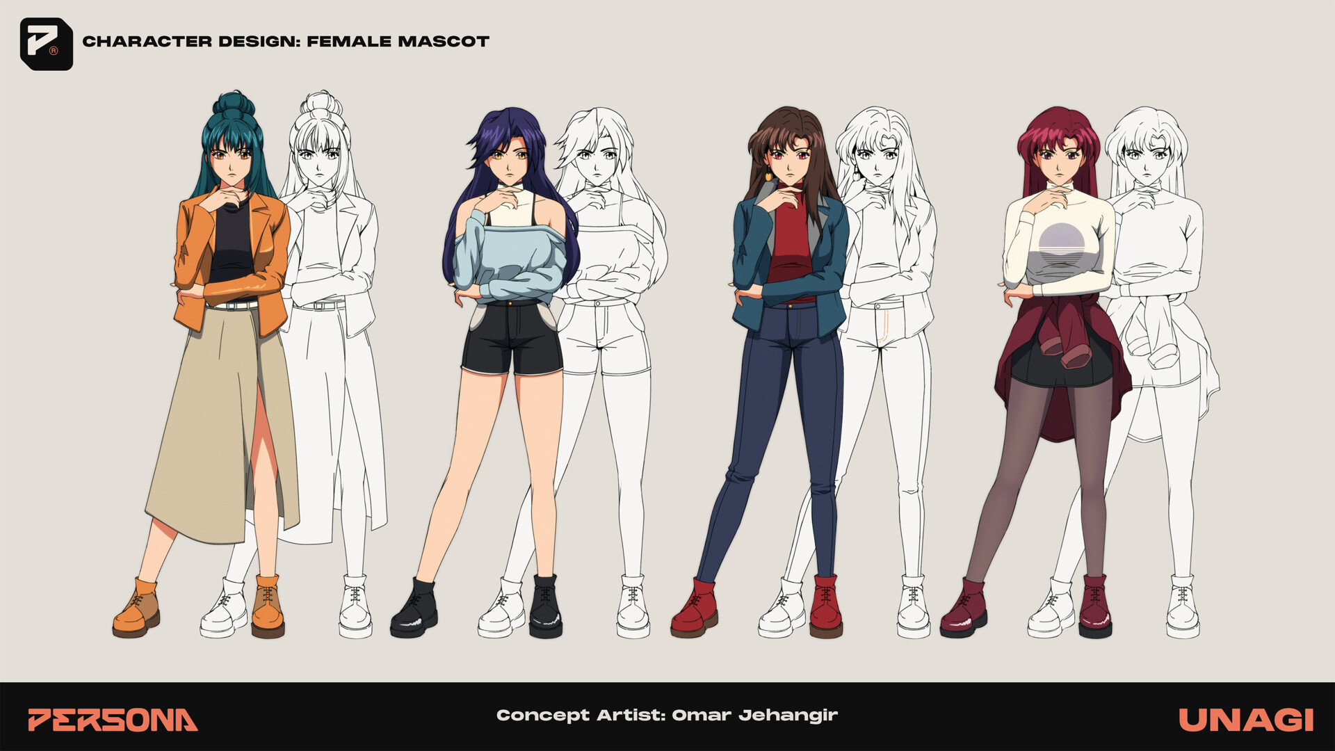 ArtStation - Project Persona: Female Mascot Exploration