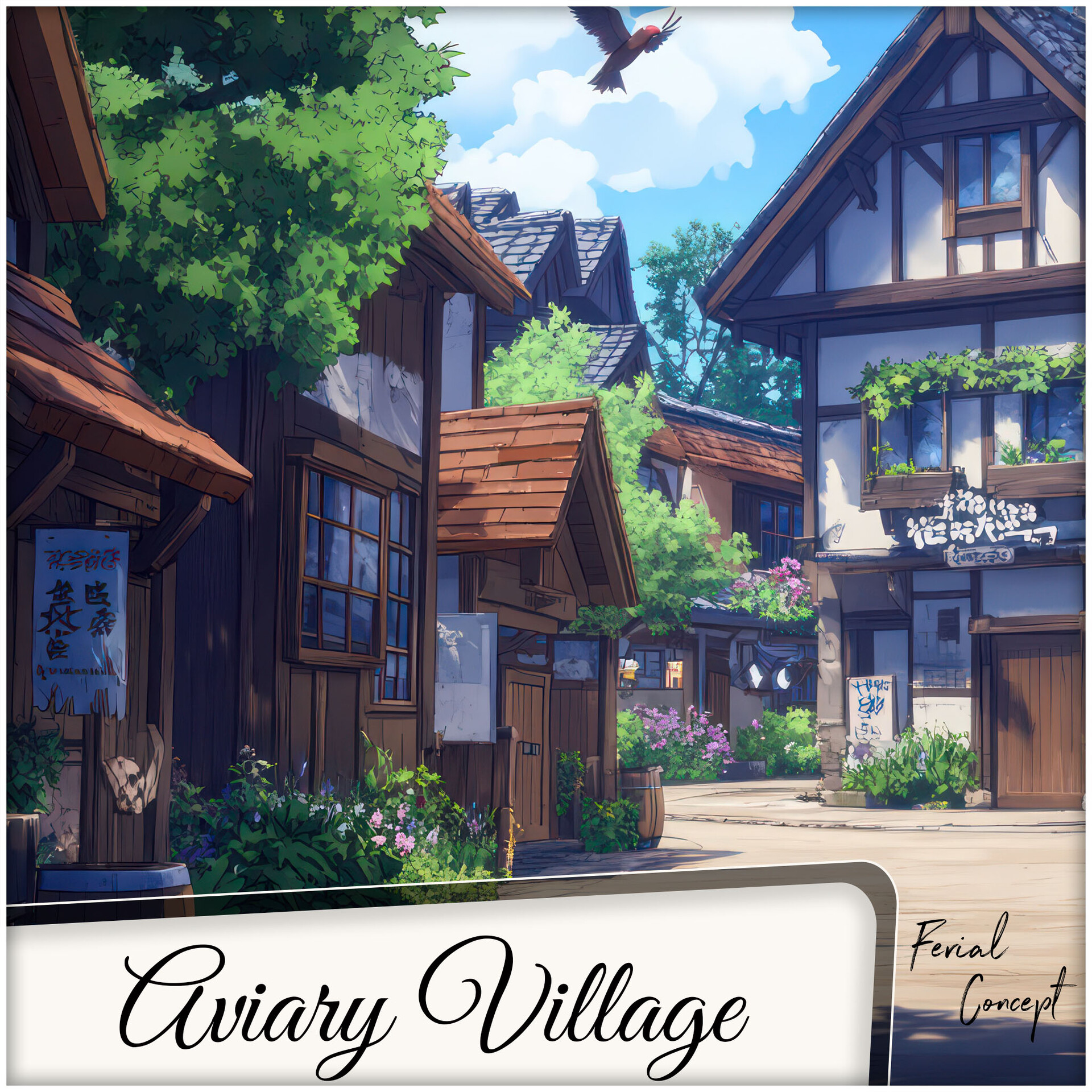 Ferial Concept - 🔹220 Aviary Village - Anime Concept Reference Image ...
