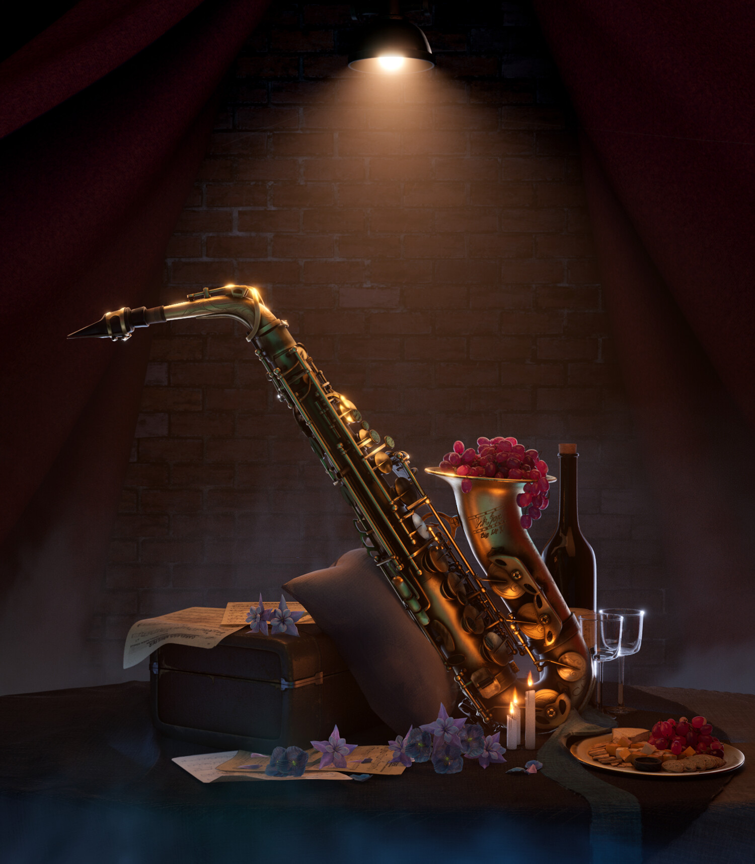 ArtStation - Saxophone Still life