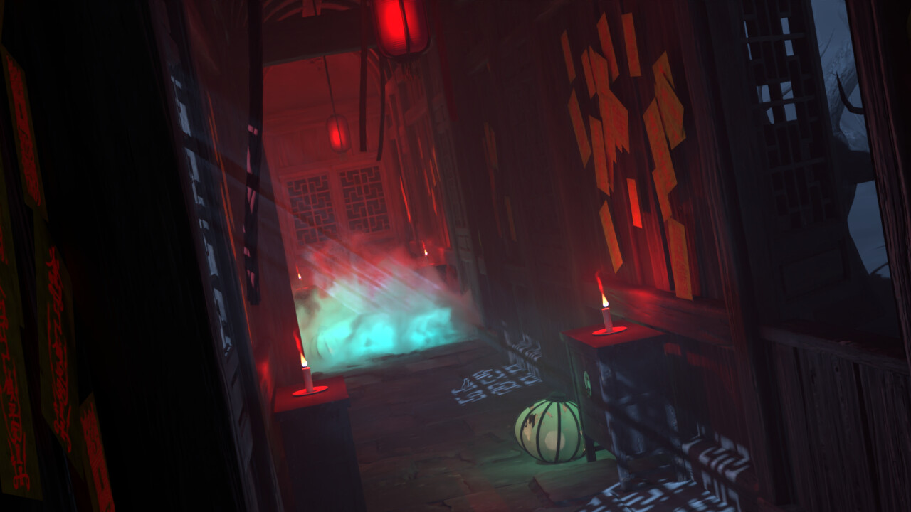 ArtStation - TTTC T2 Houdini Final Project - Horror Chinese Hallway