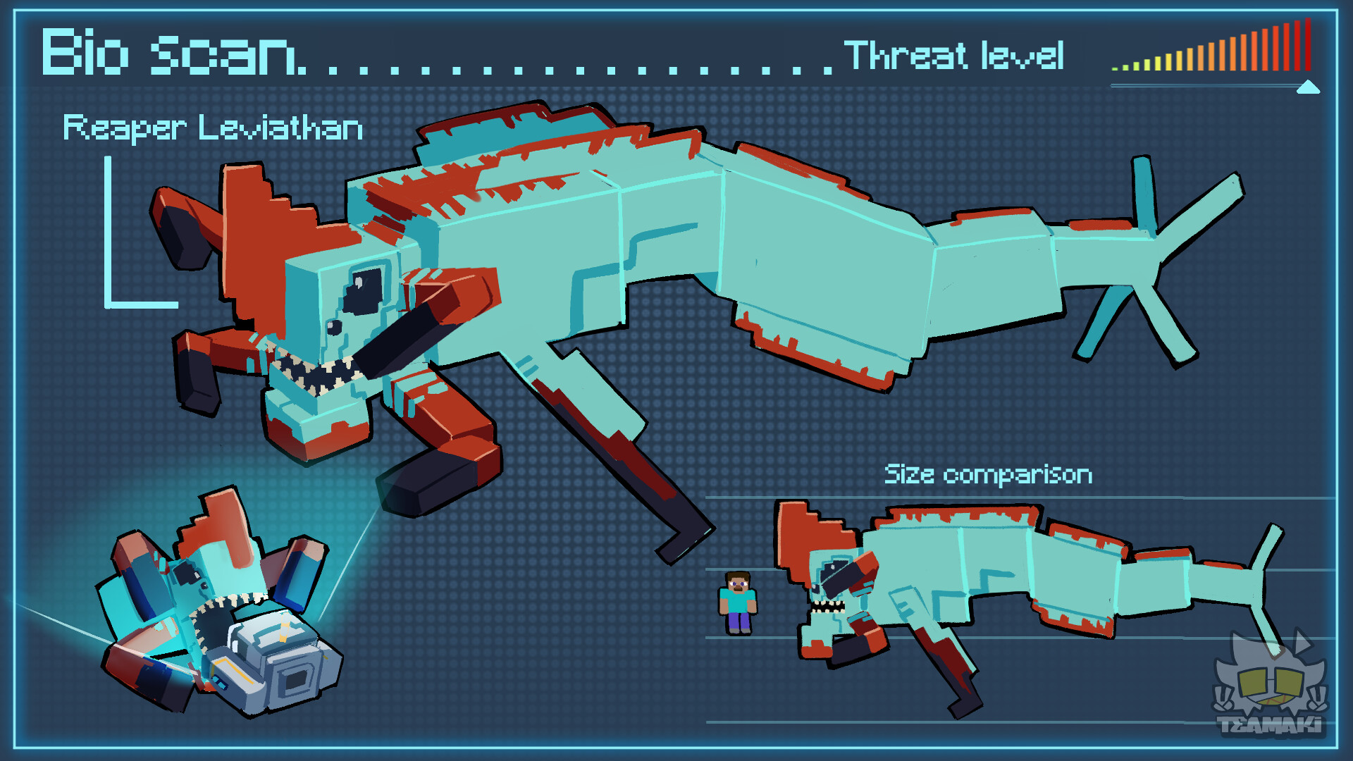 ArtStation - [Fan concept art] Reaper Leviathan Subnautica x Minecraft