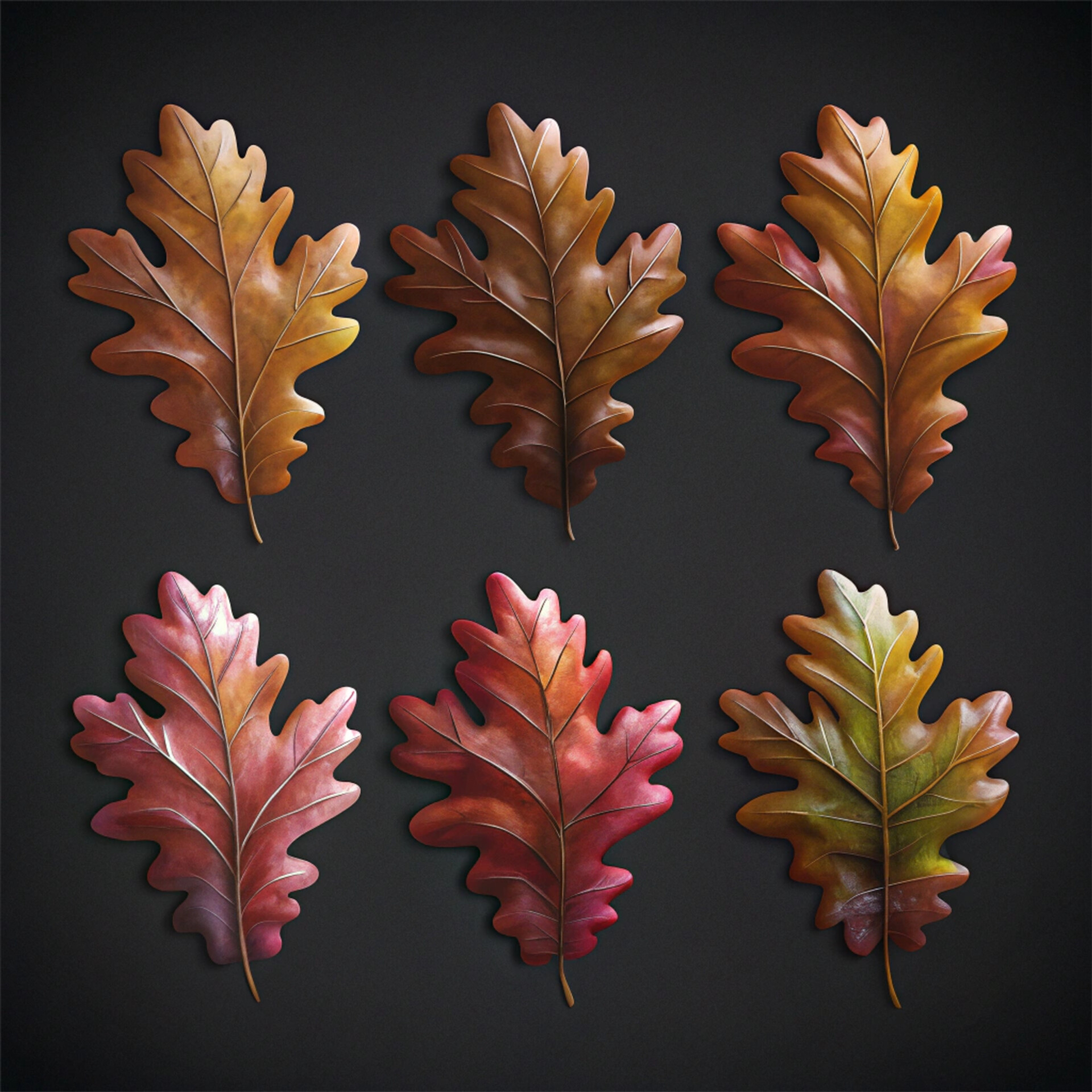 ArtStation - oak leafs 2d asset