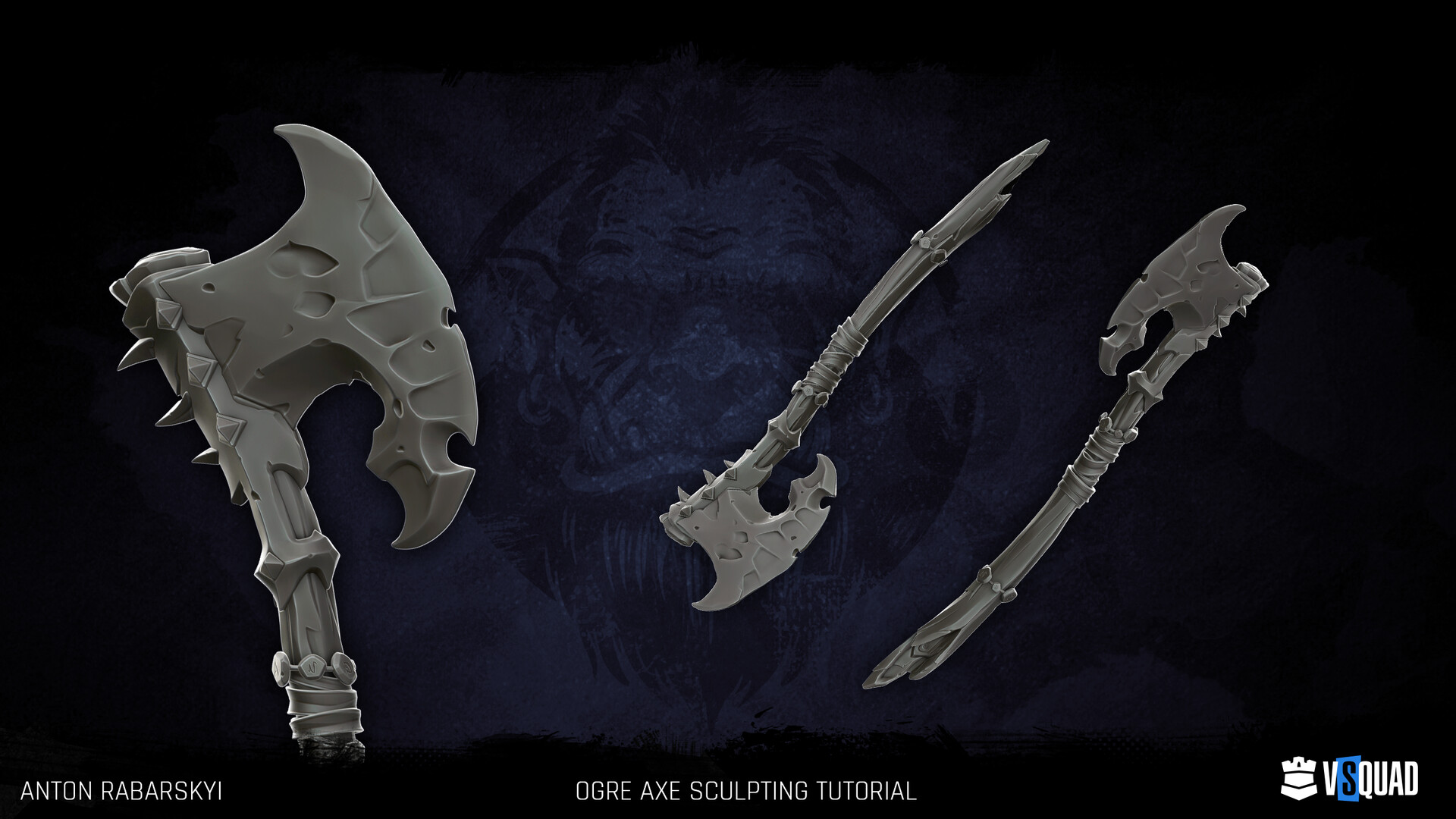 Vsquad studio - STYLIZED OGRE AXE SCULPT (WAYFINDER) — Tutorial