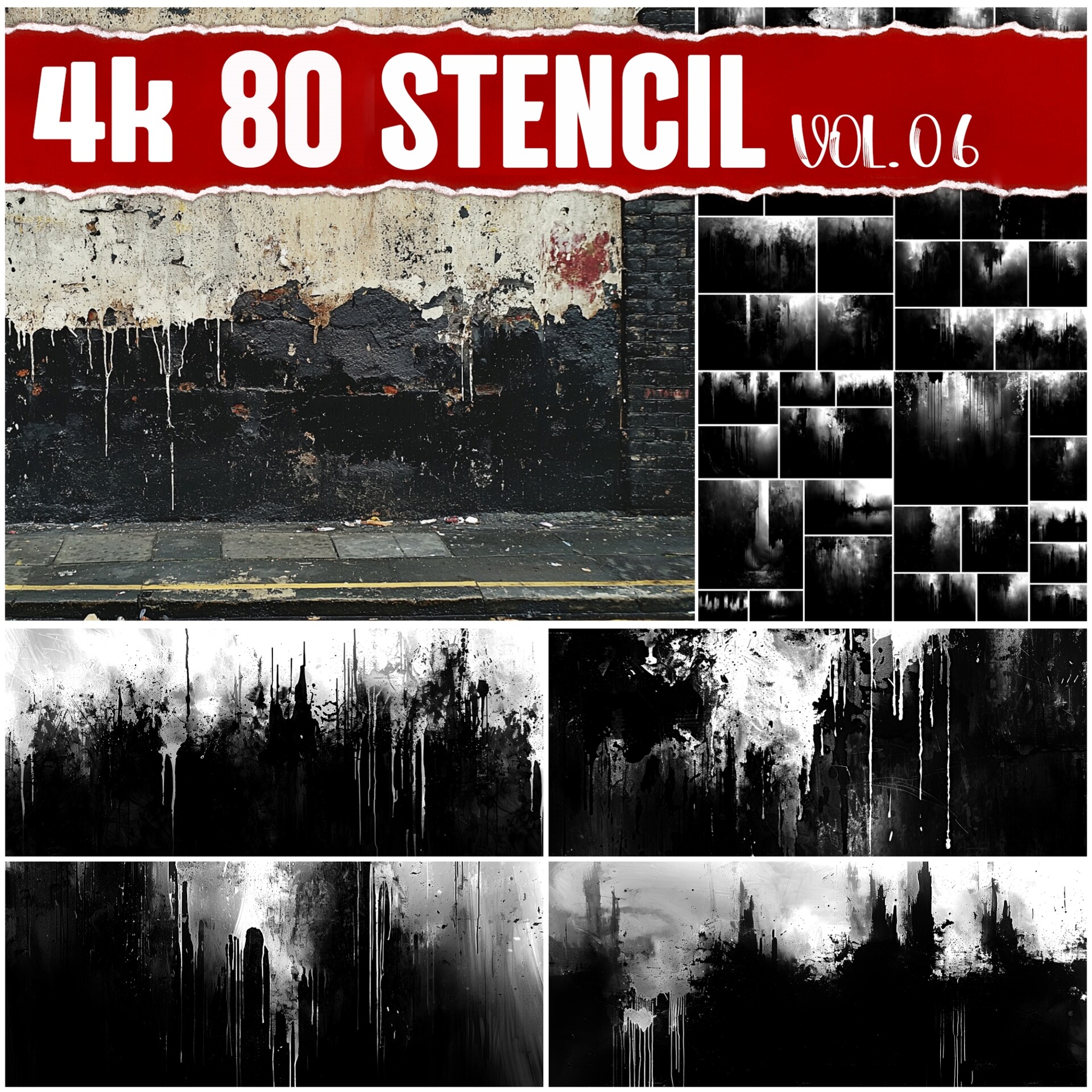 ArtStation - Stencil VOL.06 | 4k PNG Imperfection Maps