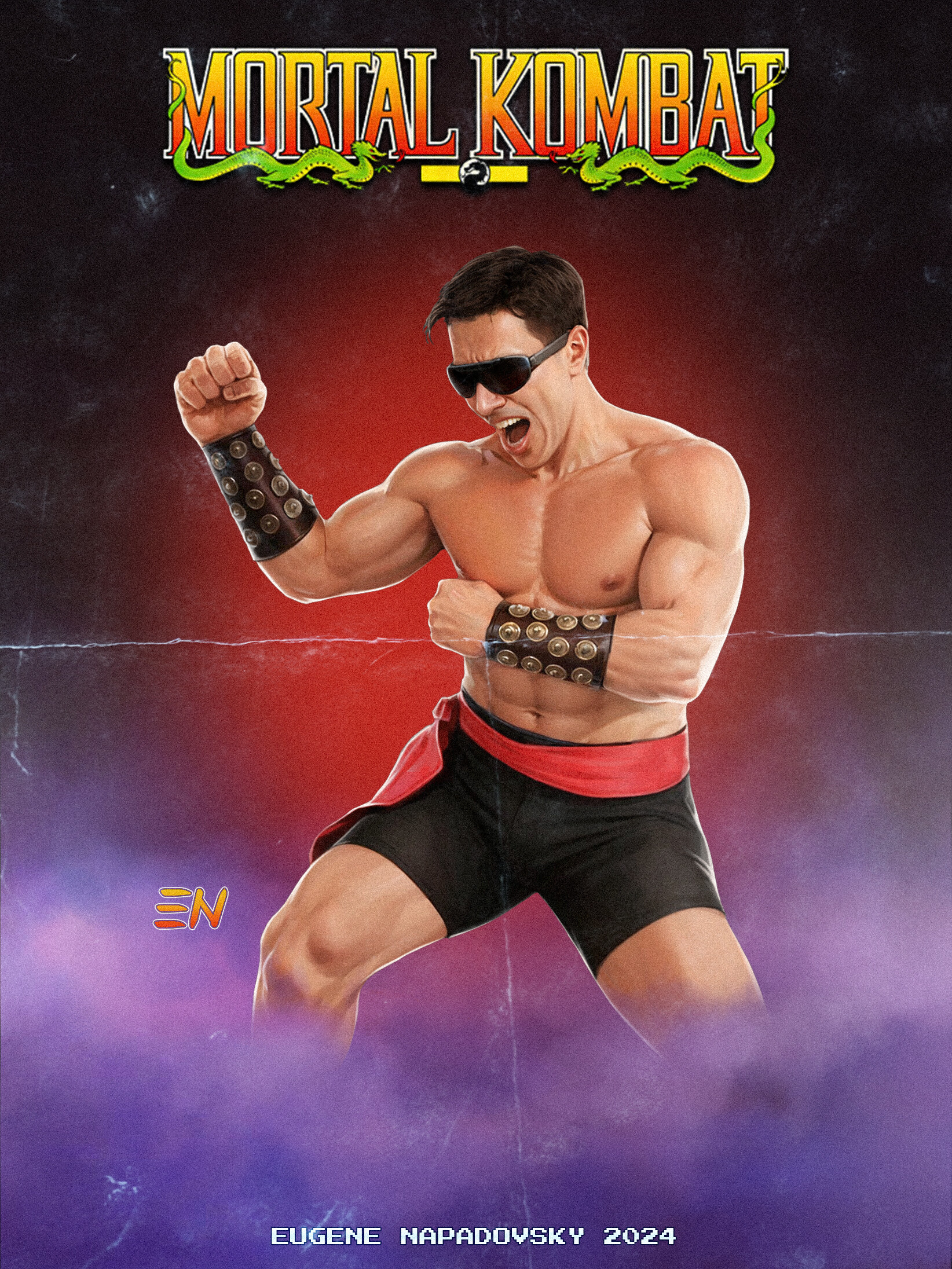 ArtStation - Johhny Cage (MK 1992 poster)