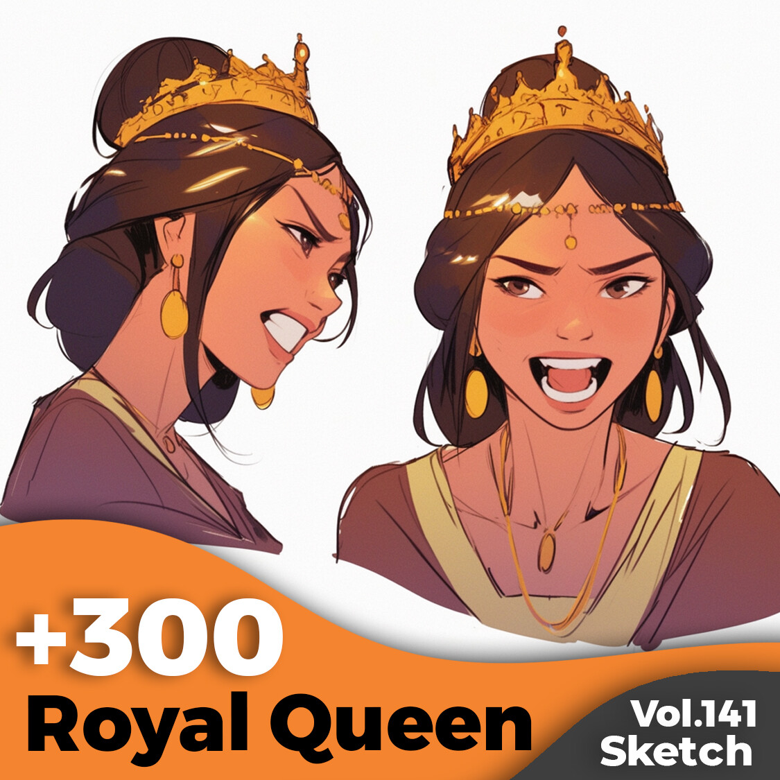 Concept Art - +300 Royal Queen Sketch Reference(4k)