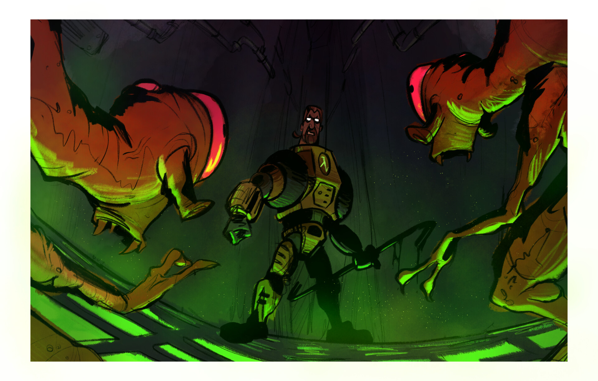 ArtStation - Bad Day to Be a Vortigaunt - Half Life Artwork