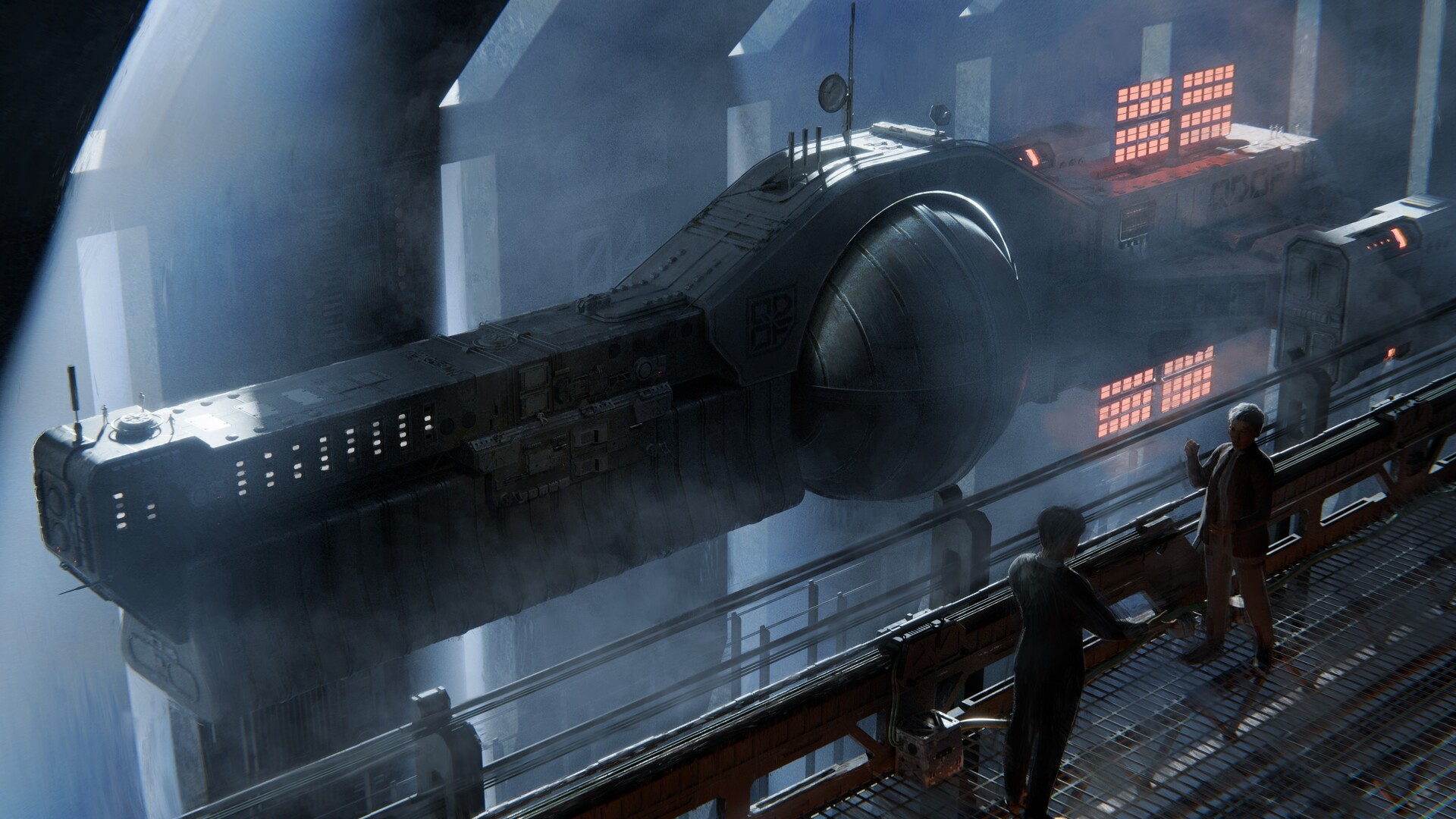 ArtStation - Freighter cools down at port