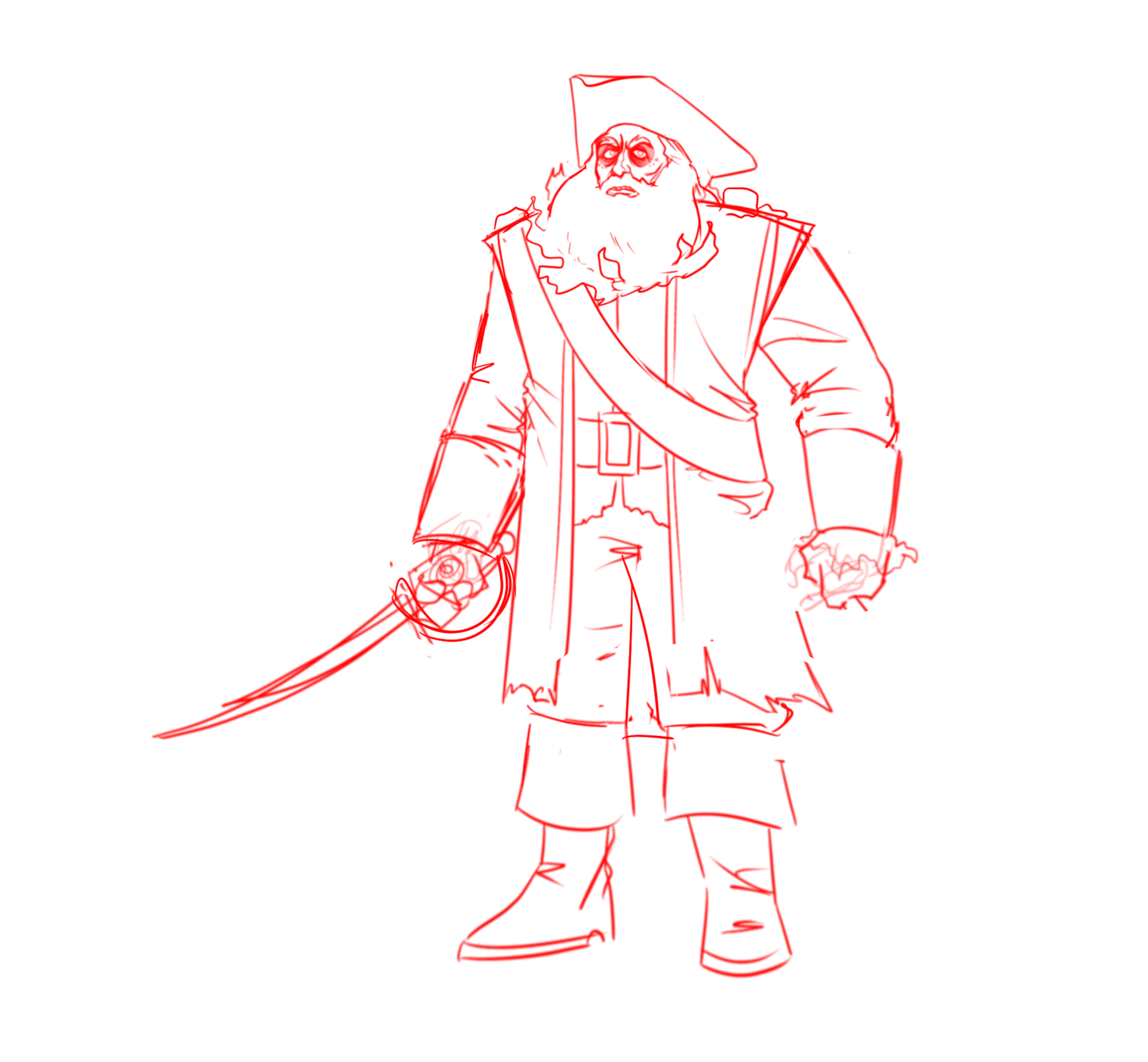 how to draw blackbeard