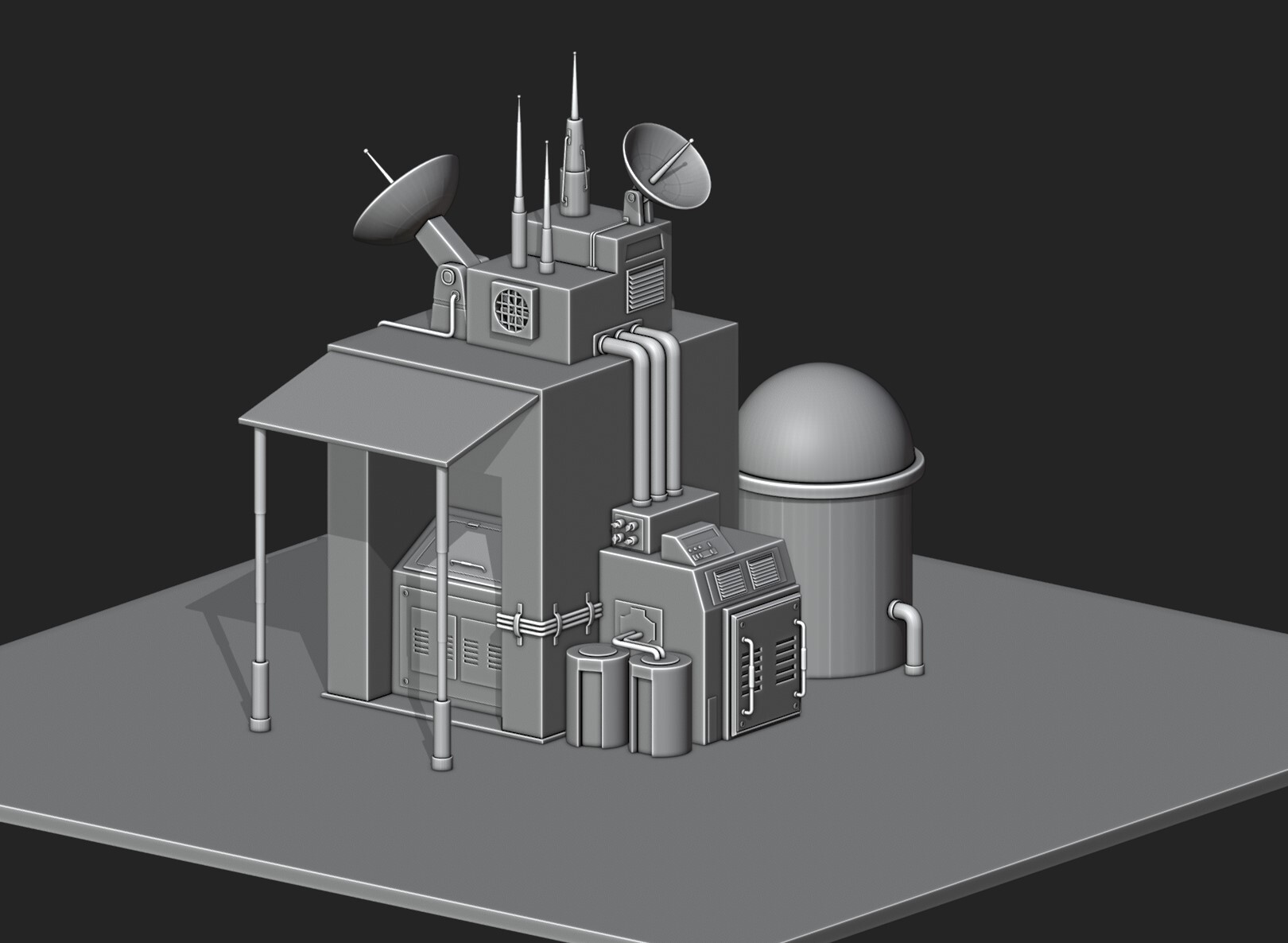 Fouad Karam - Low poly Sci-Fi power station