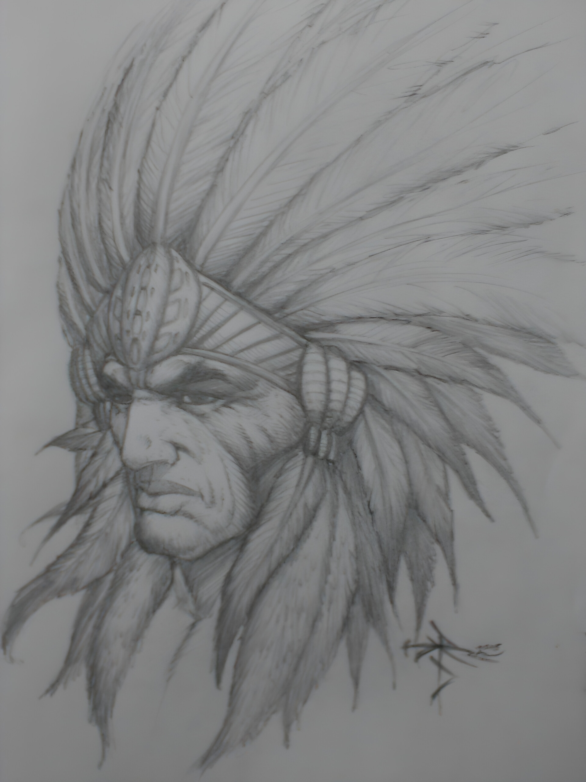 ArtStation - Sketch to Realism, A Fierce Native American Chief