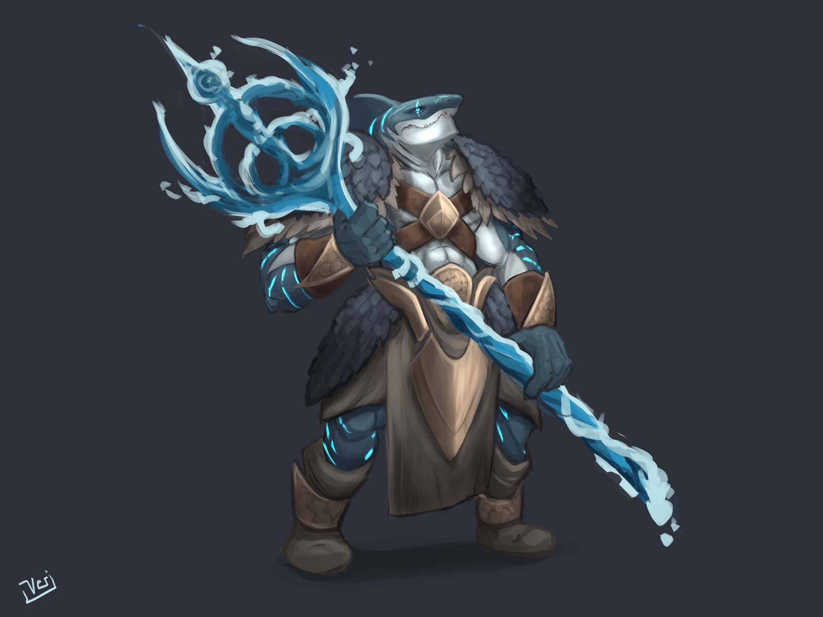 ArtStation - Zarathor - Hexblade Warlock Shark Person