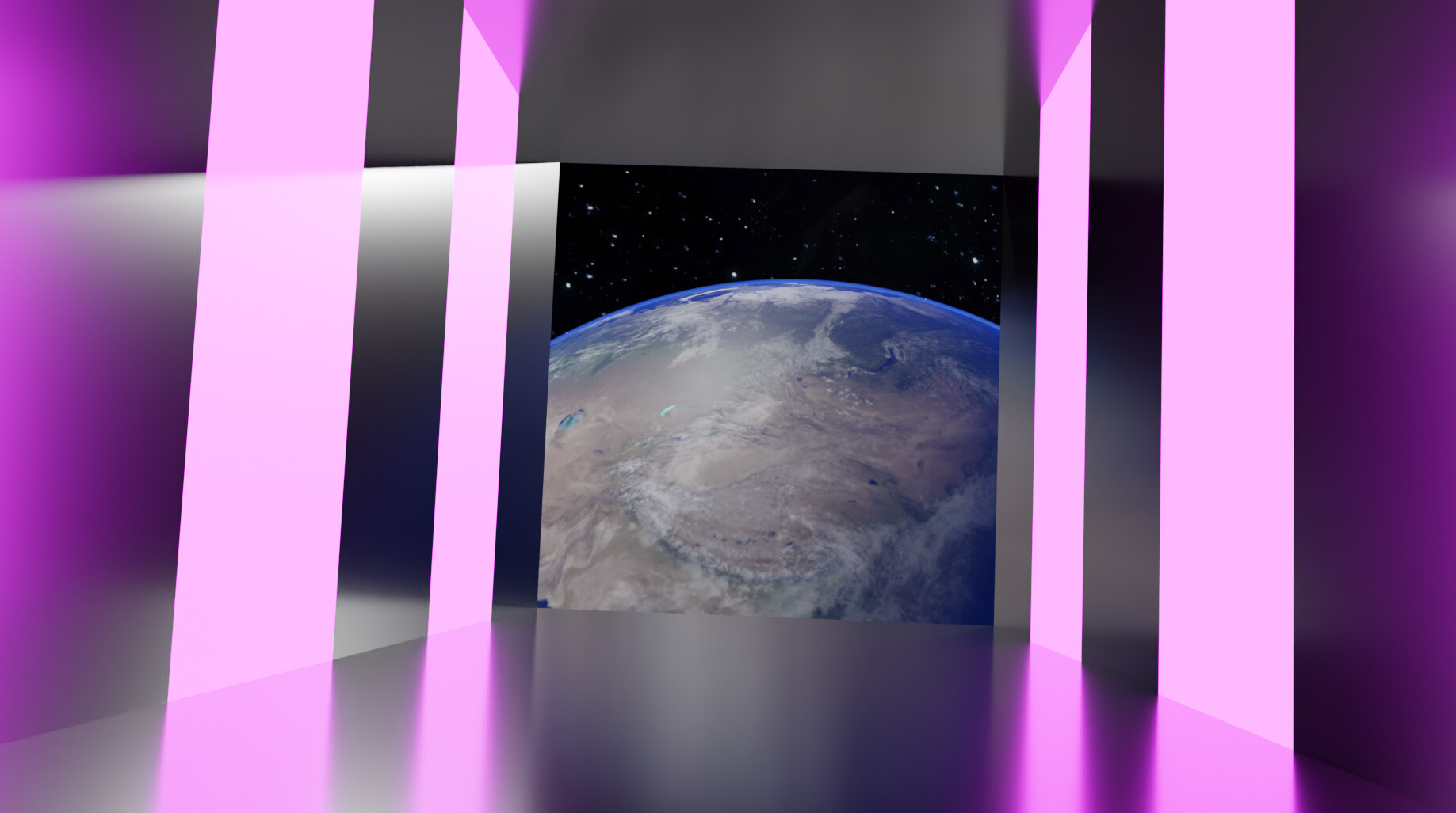 ArtStation - Moon station with view to earth