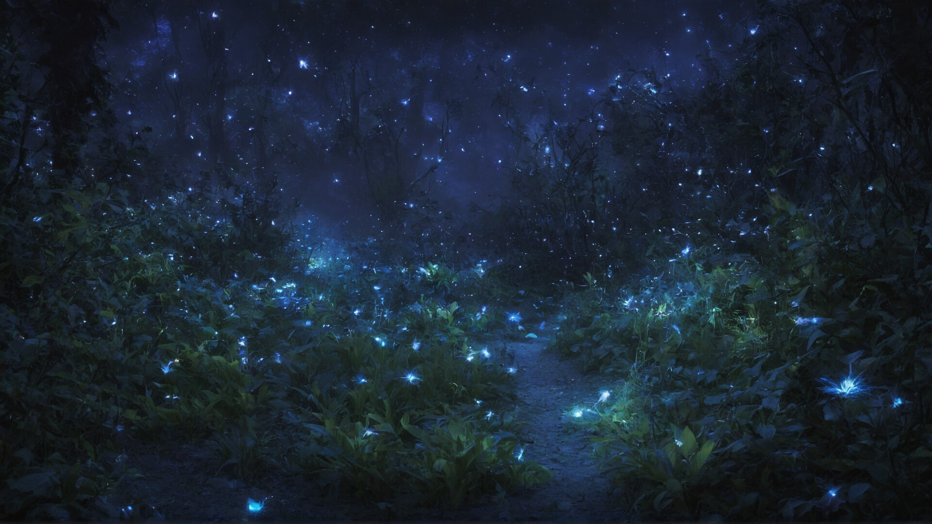 ArtStation - Танцующие светлячки в волшебной роще Dancing fireflies in ...