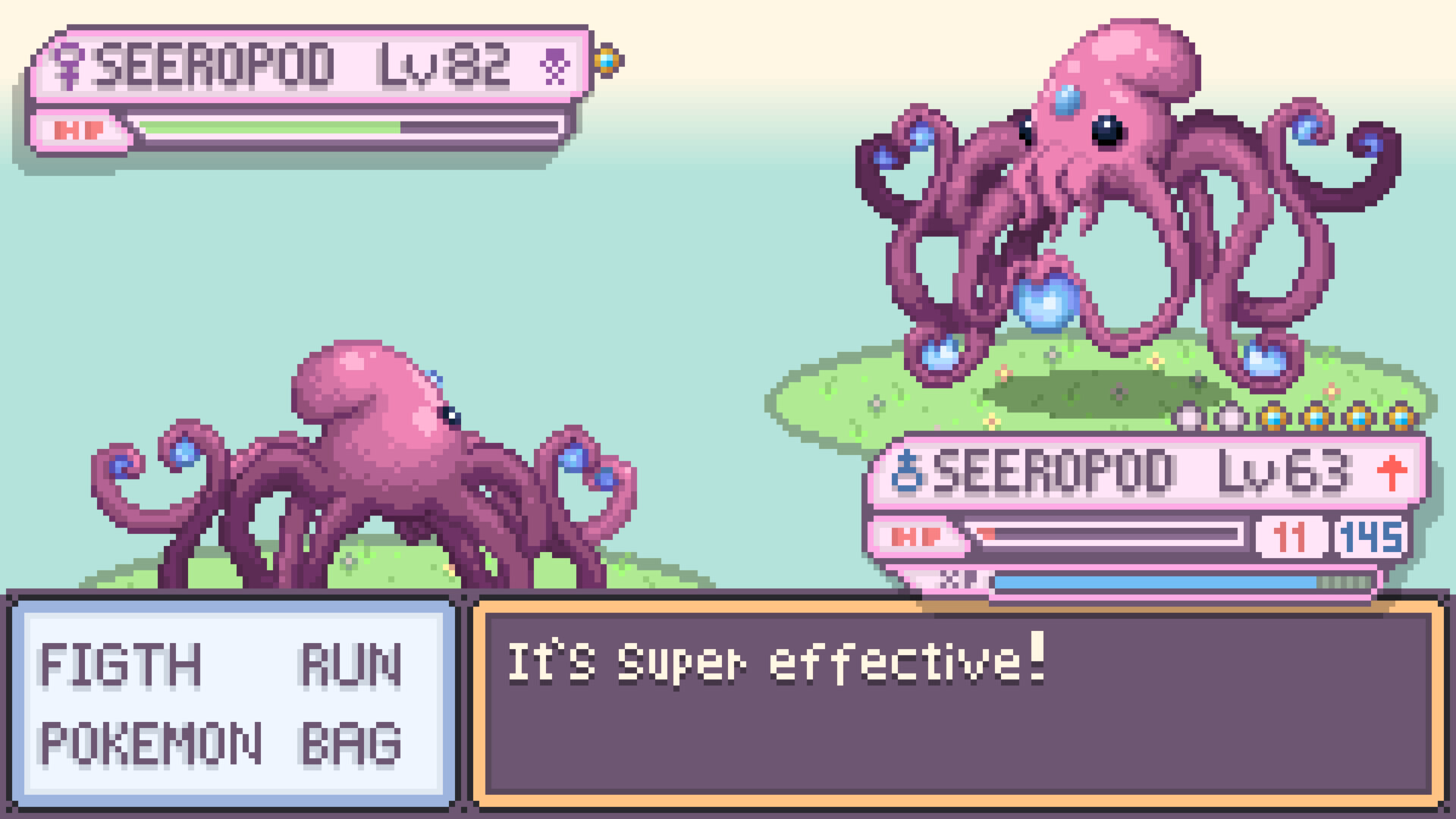 ArtStation - Seeropod Pokemon Like Monster - Battle Mockup
