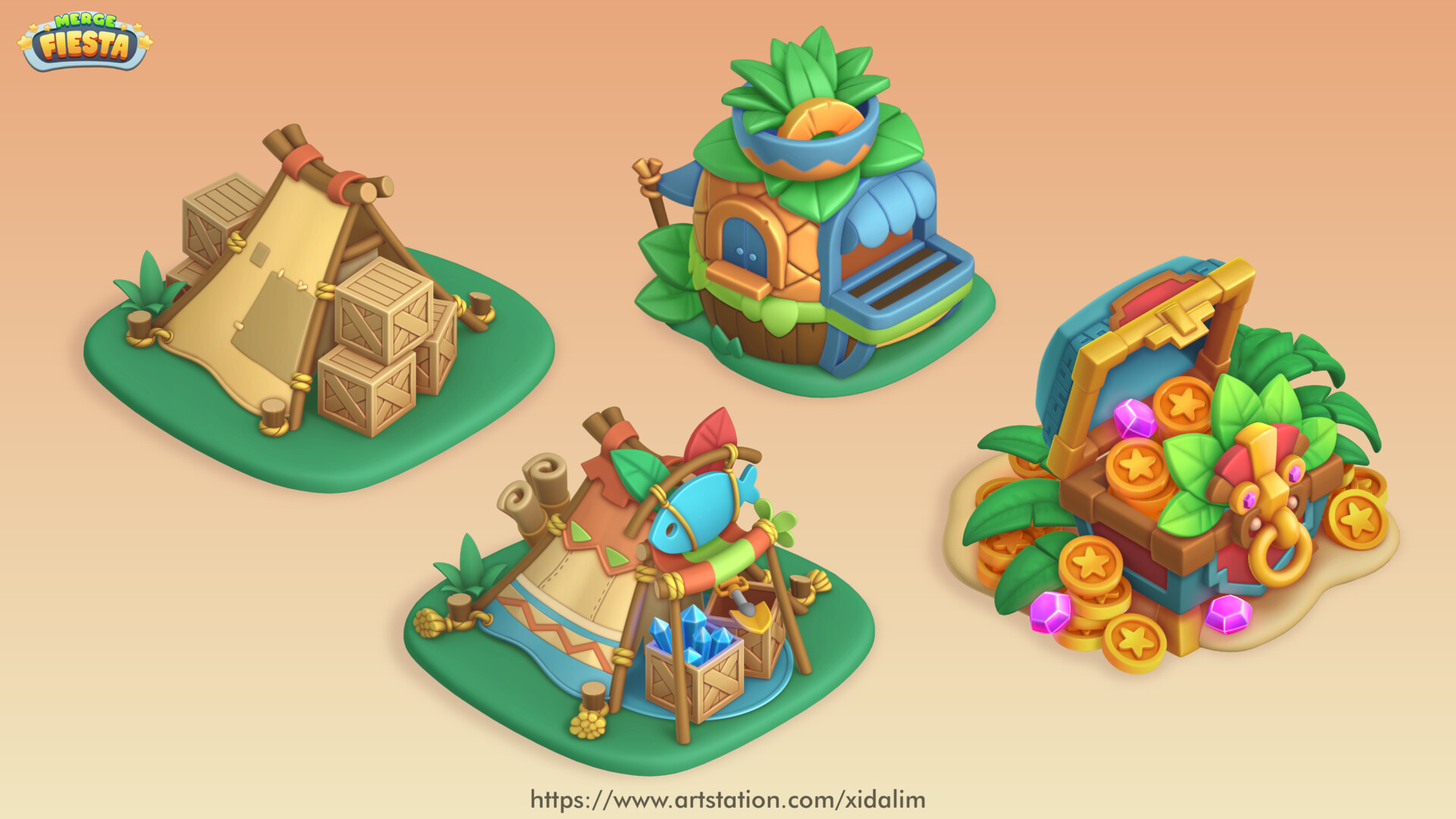 Lim Xi Da 3D Aritst - Merge x Fiesta - Buildings