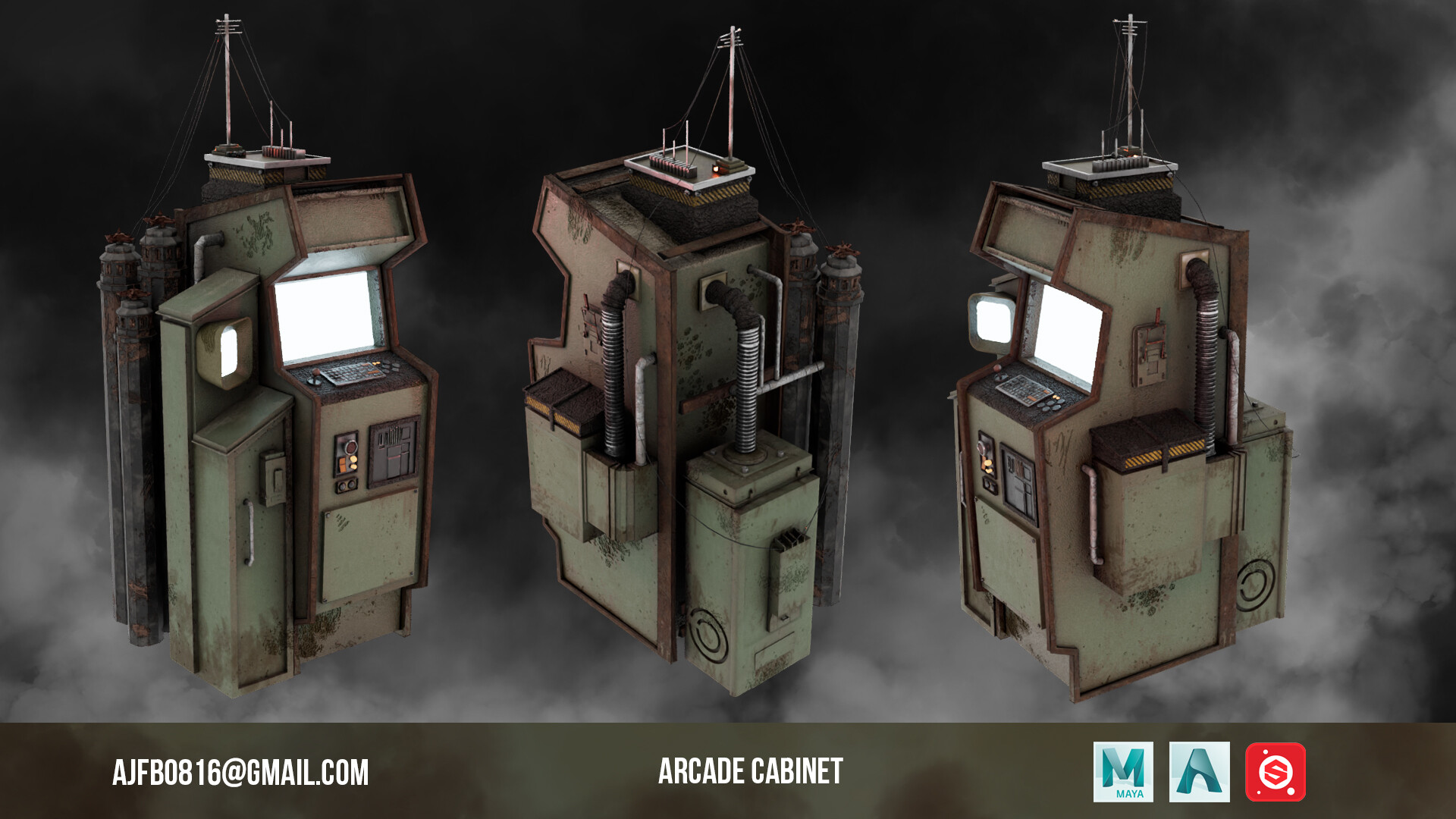 ArtStation - Sc-fi Junkyard Arcade Machine