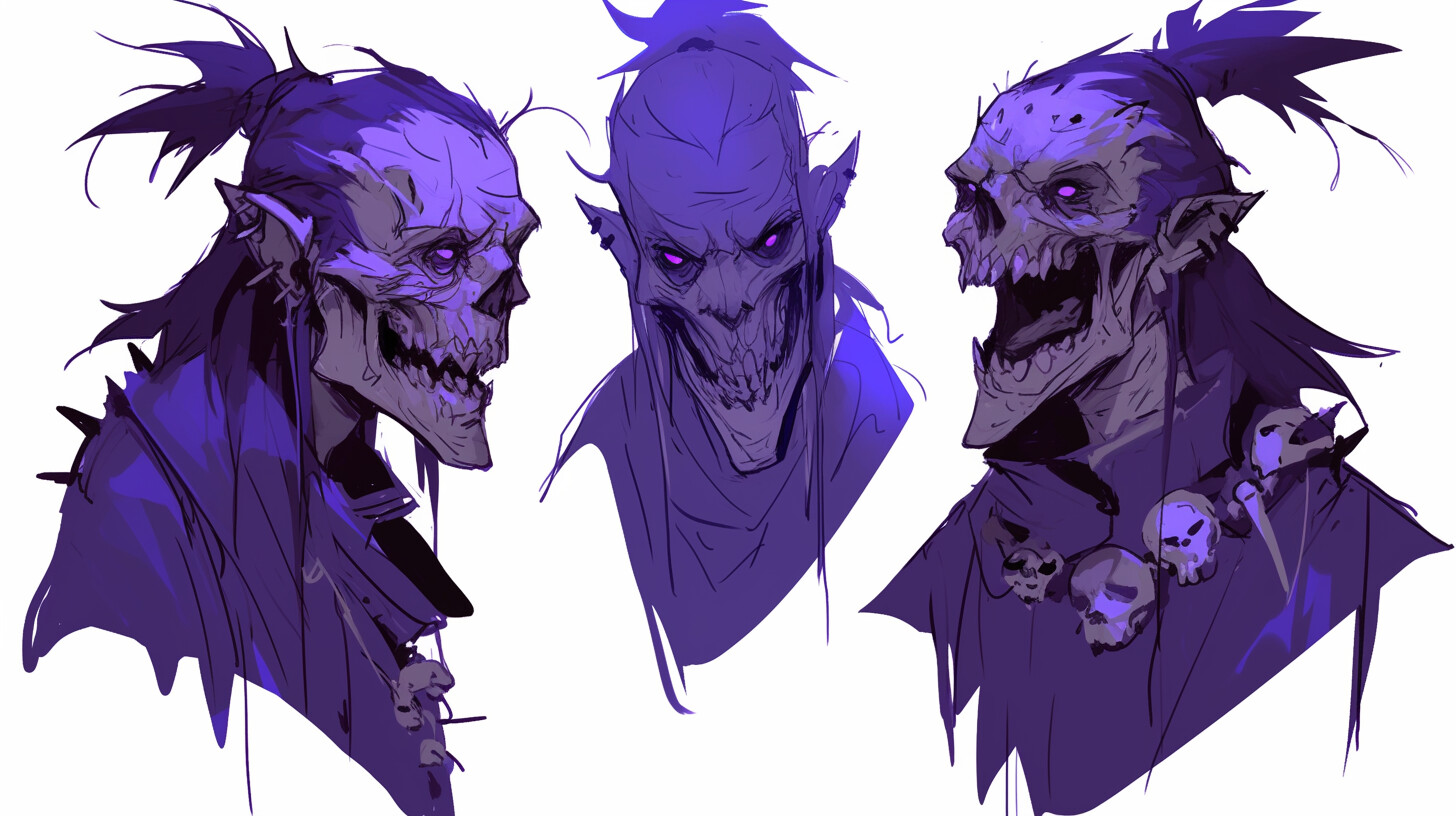 Concept Art - +300 Undead Lich Sketch Reference(4k)