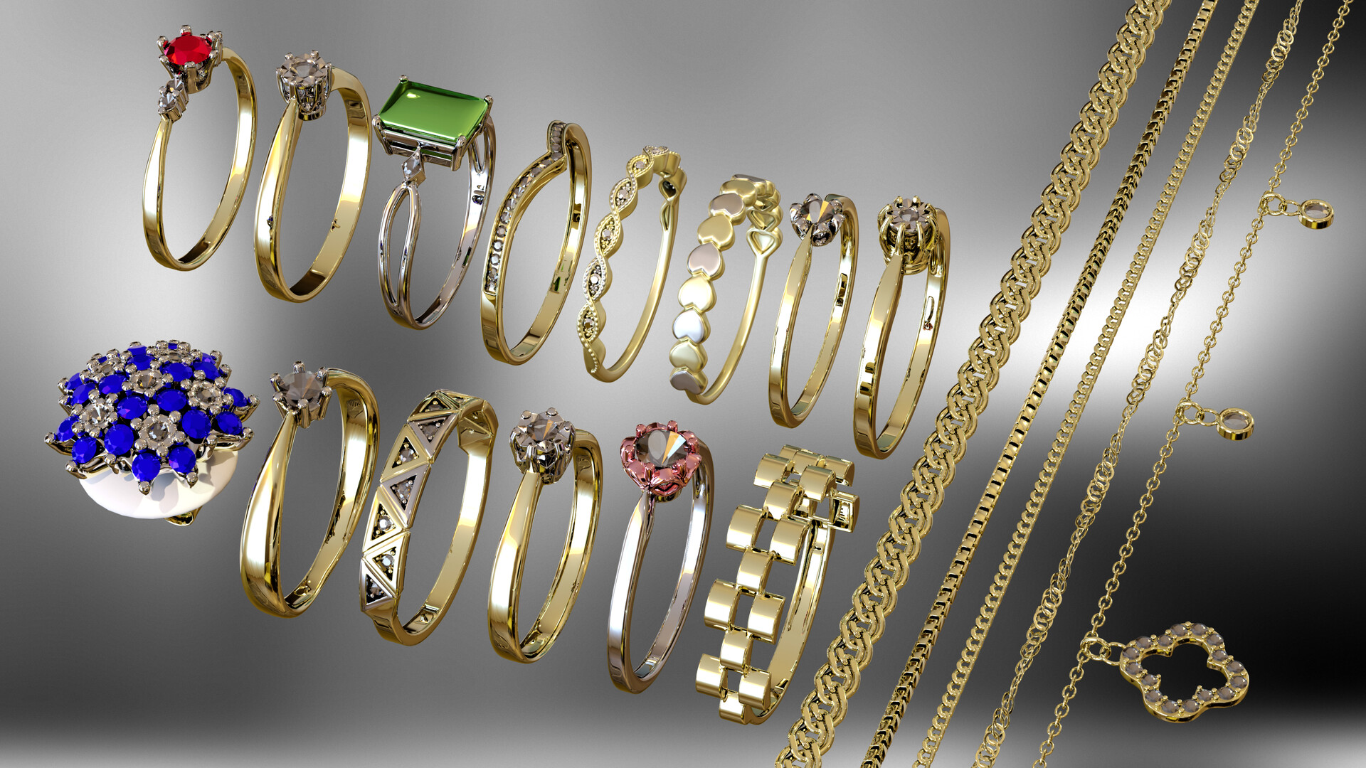 ArtStation - Jewelry modeling for augmented reality applications