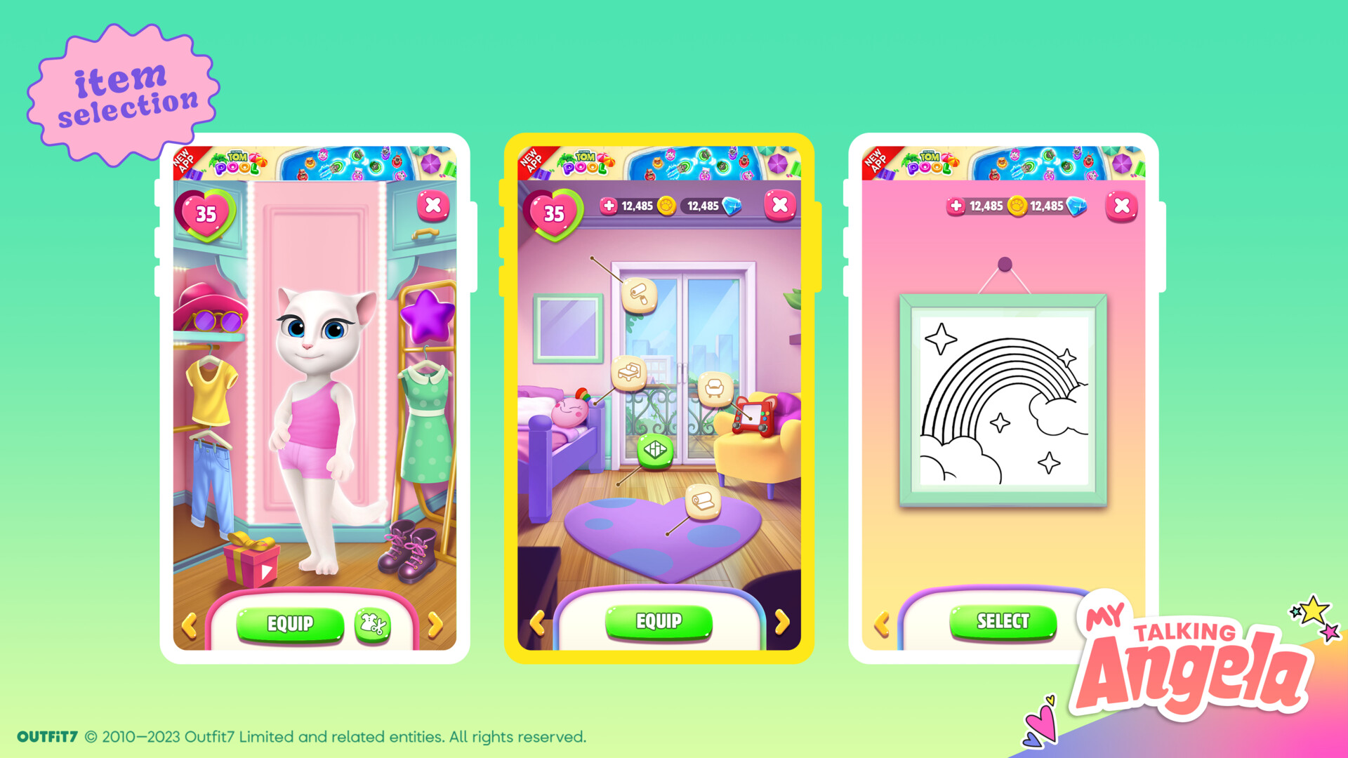 TICOYAKI - My Talking Angela 2 UI Design