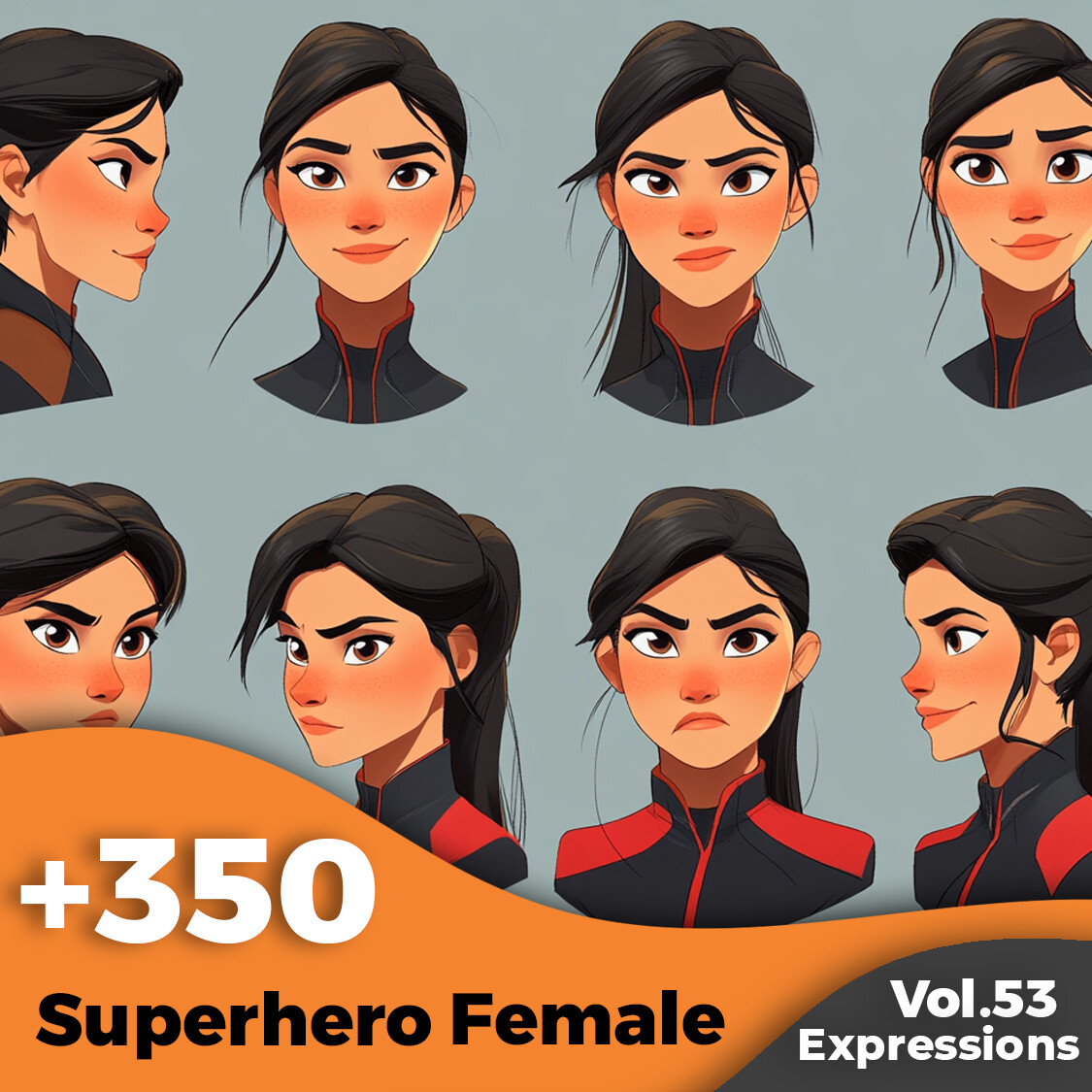 ArtStation - +300 Superhero Female Expression Sheet(4k)