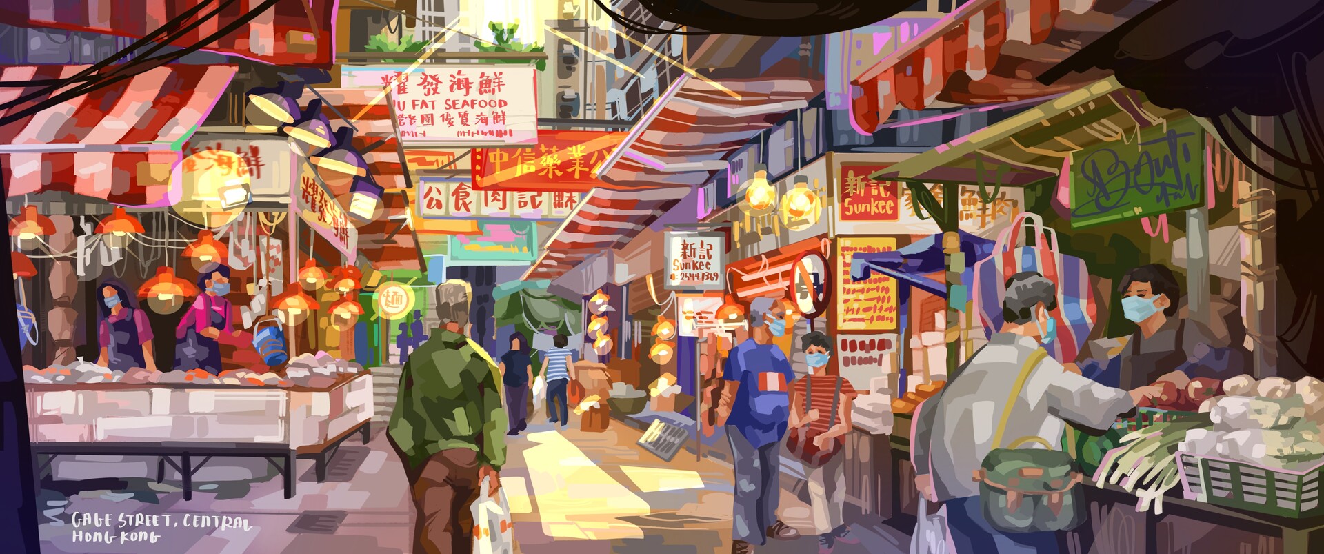 ArtStation - Gage Street Wet Market study
