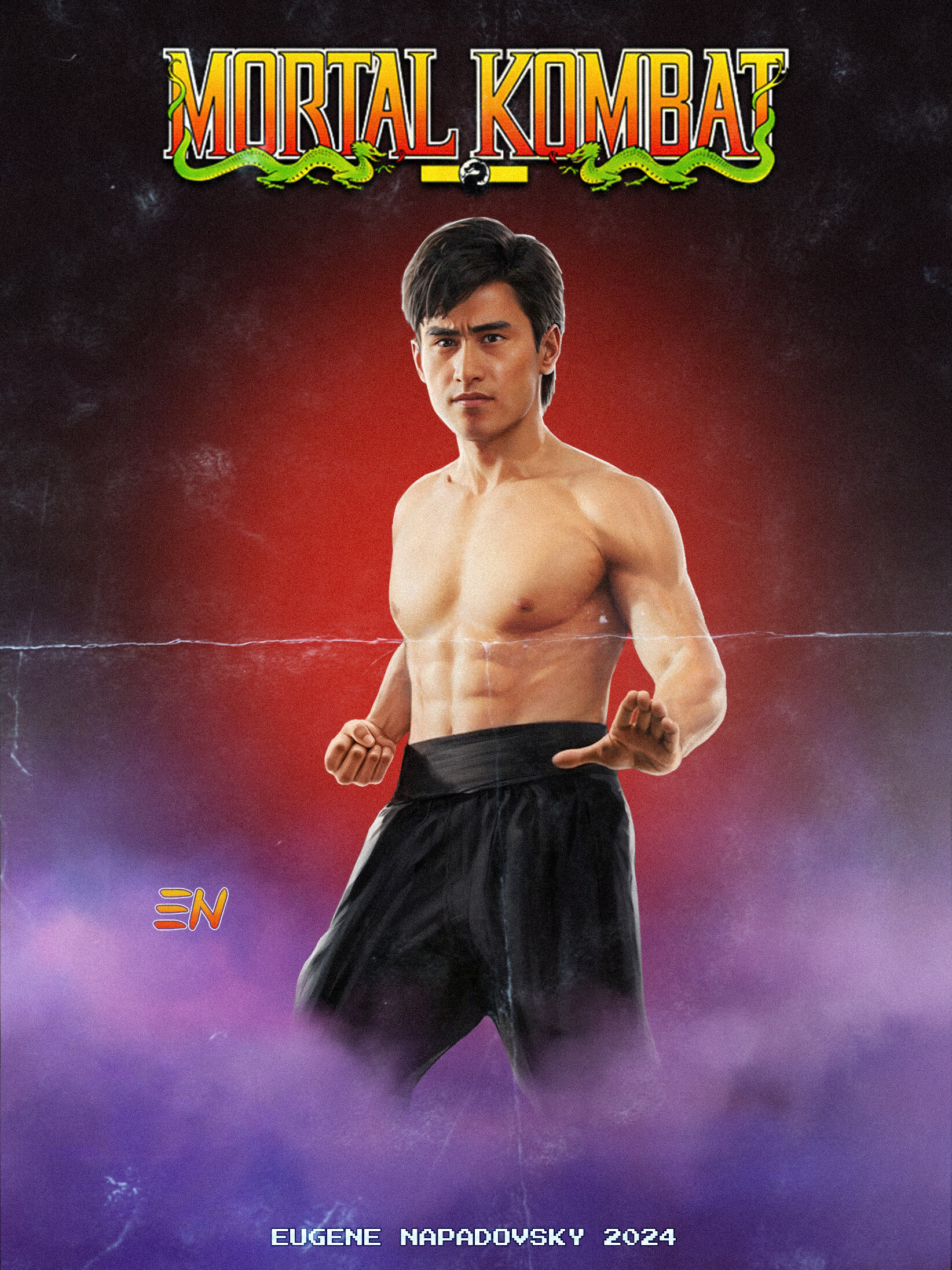 ArtStation - Liu Kang (MK 1992 poster)
