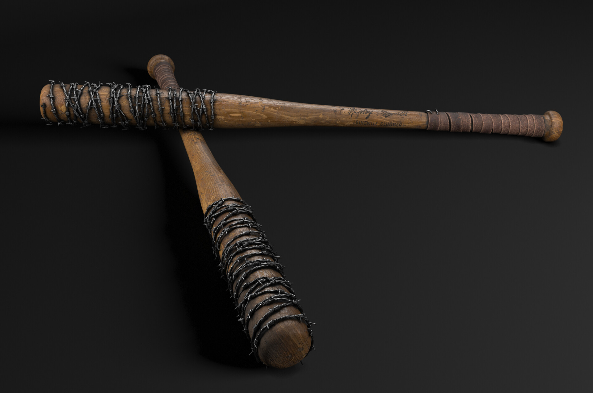 ArtStation - Baseball bat with barbed wire