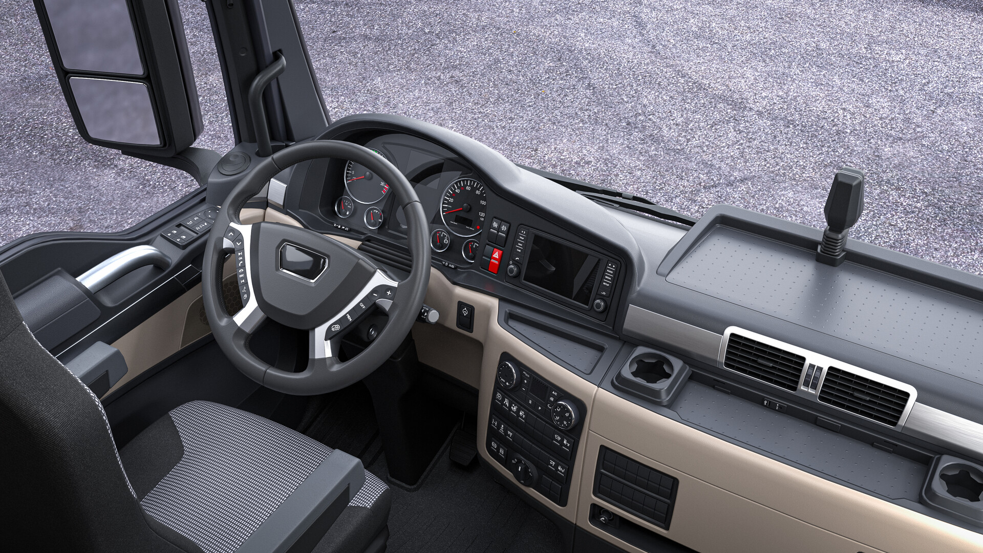 man lorry interior